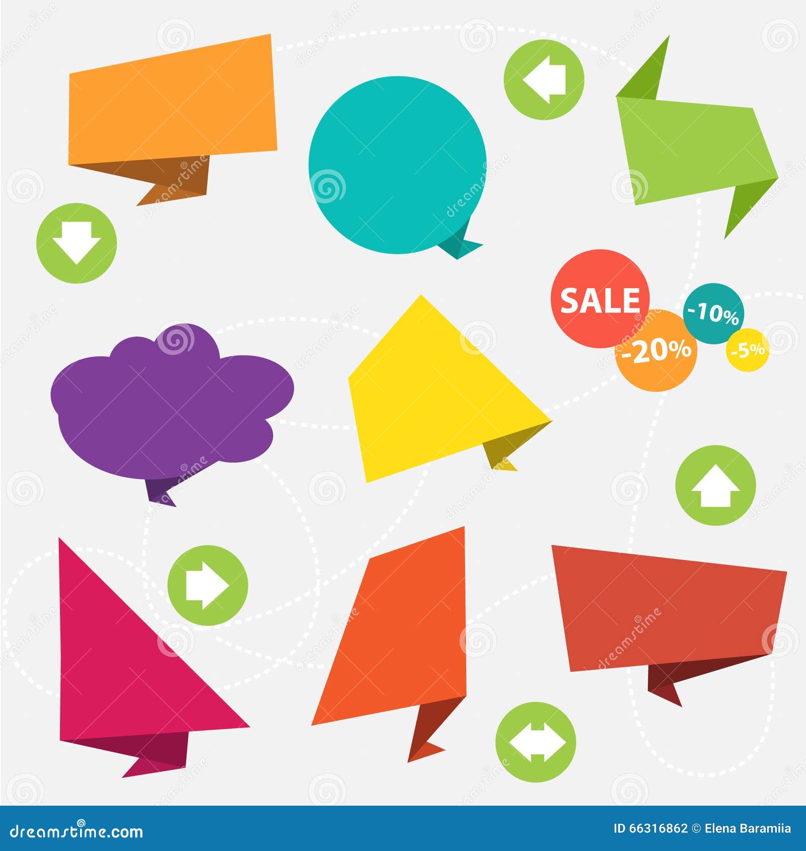 Flat Design of Web Stickers, Tags, Banners and Labels Collection. Stock ...