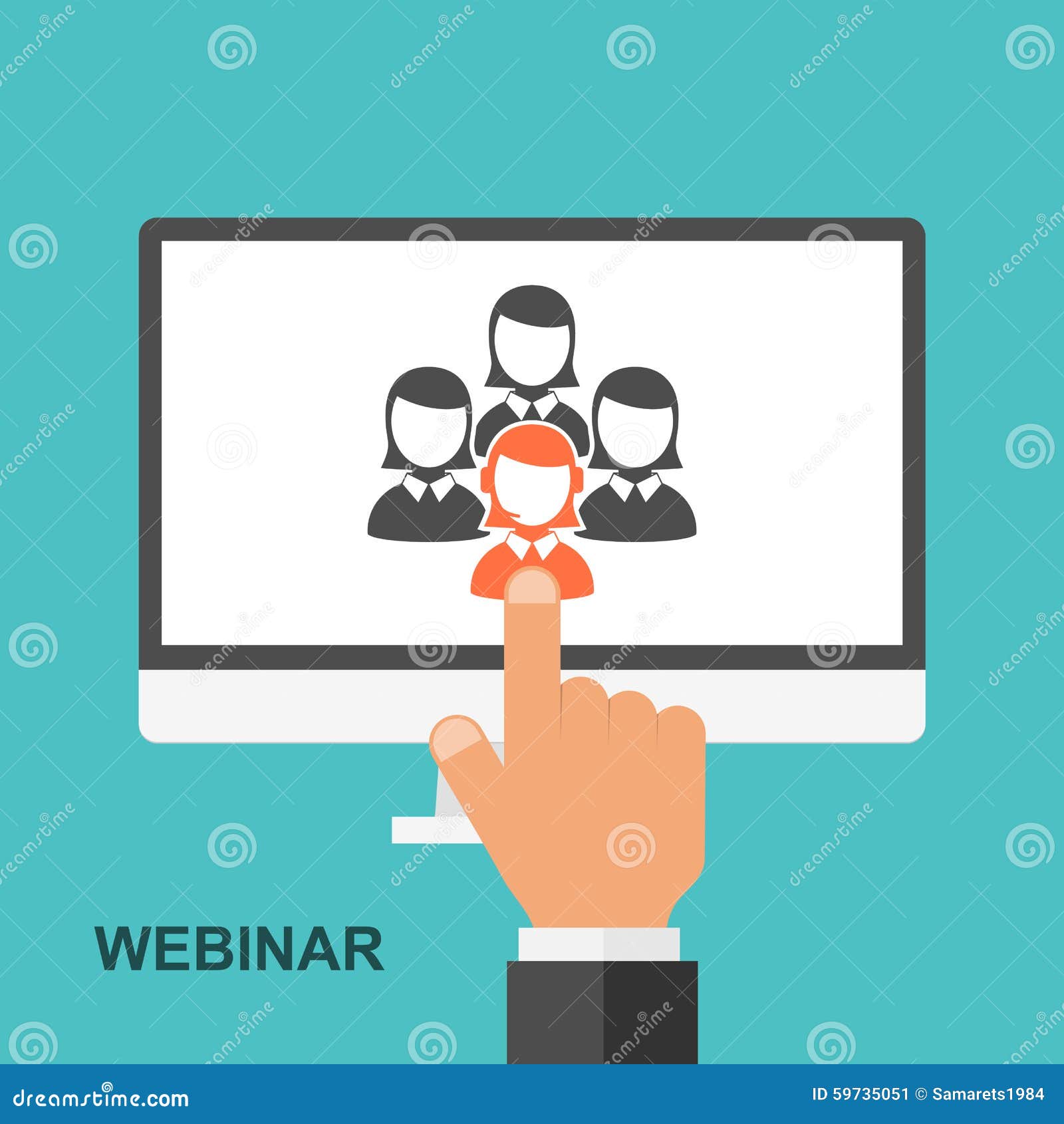 Flat Design Webinar Concept. Online Education Stock Vector ...