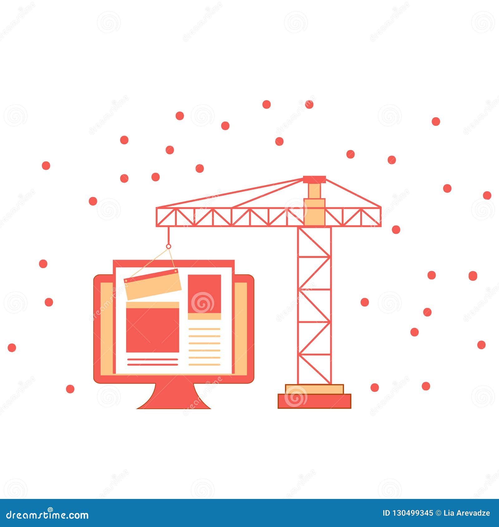 Flat Design of Website Under Construction, Web Page Building Pro Stock ...