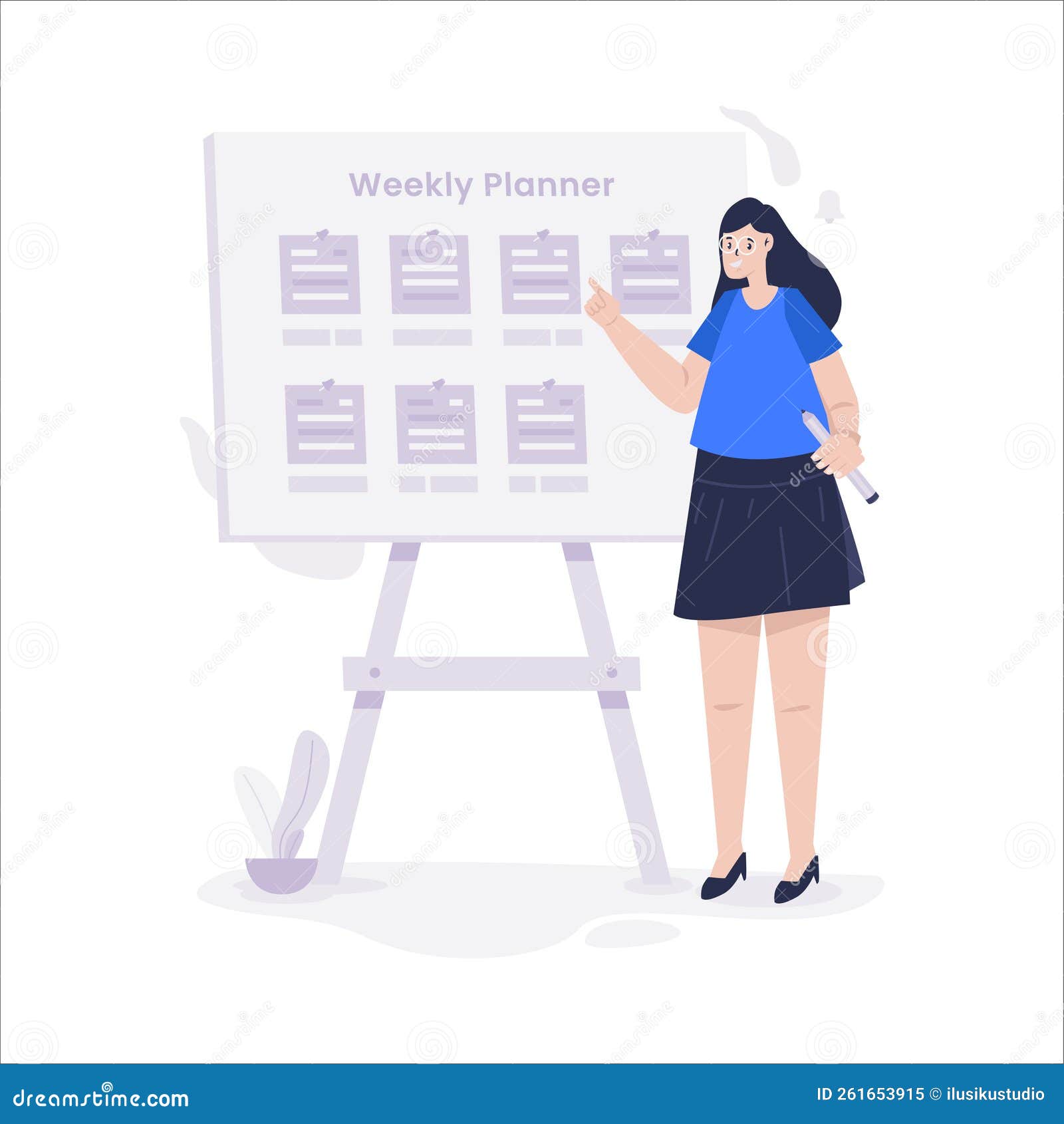 Flat Design Weekly Planner Workplan Concept Stock Vector - Illustration ...