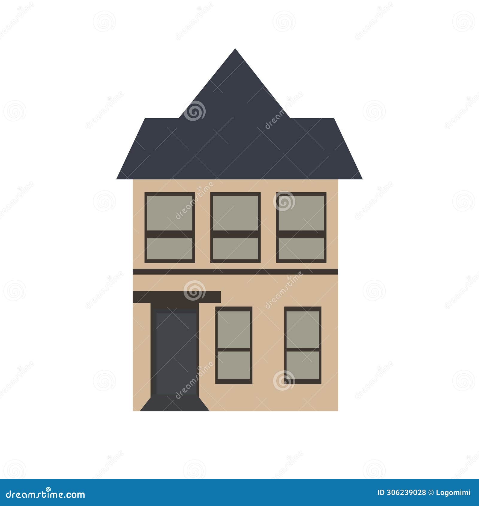 Flat Design Western House Image, Old Home Vector Illustration Stock ...