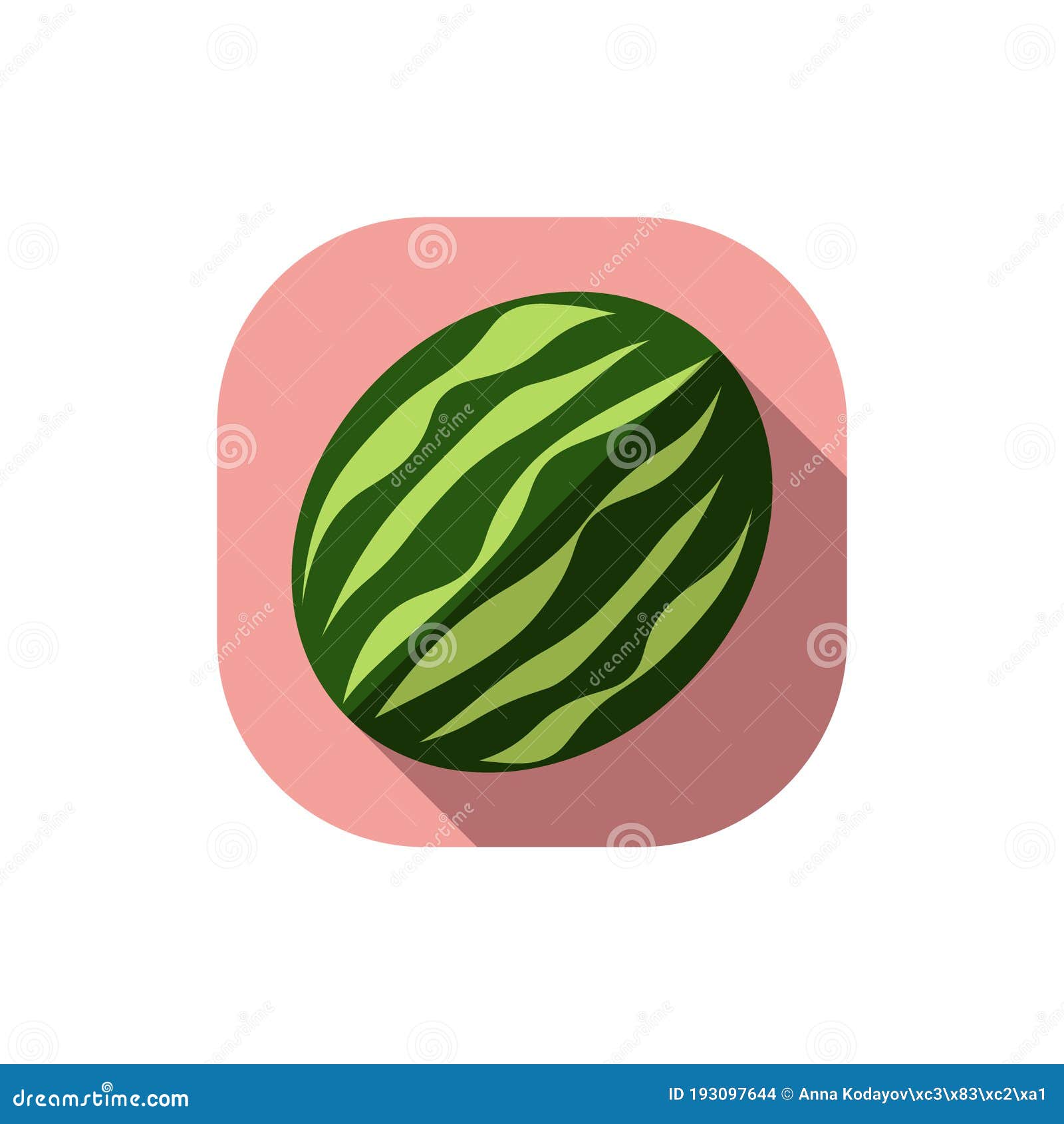 Flat Design Whole Watermelon Stock Vector - Illustration of healthy ...