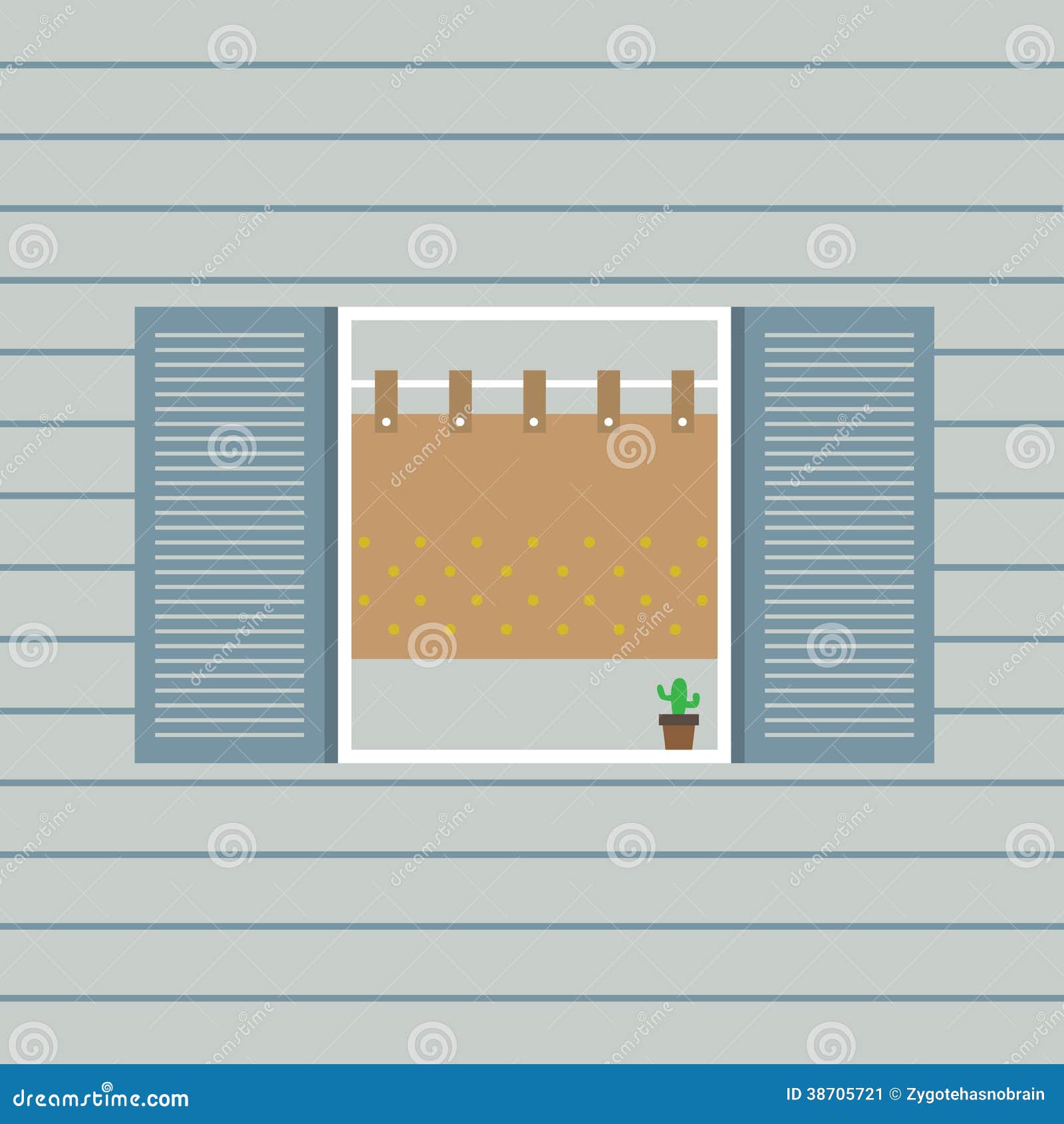 Flat Design Window stock vector. Illustration of open - 38705721