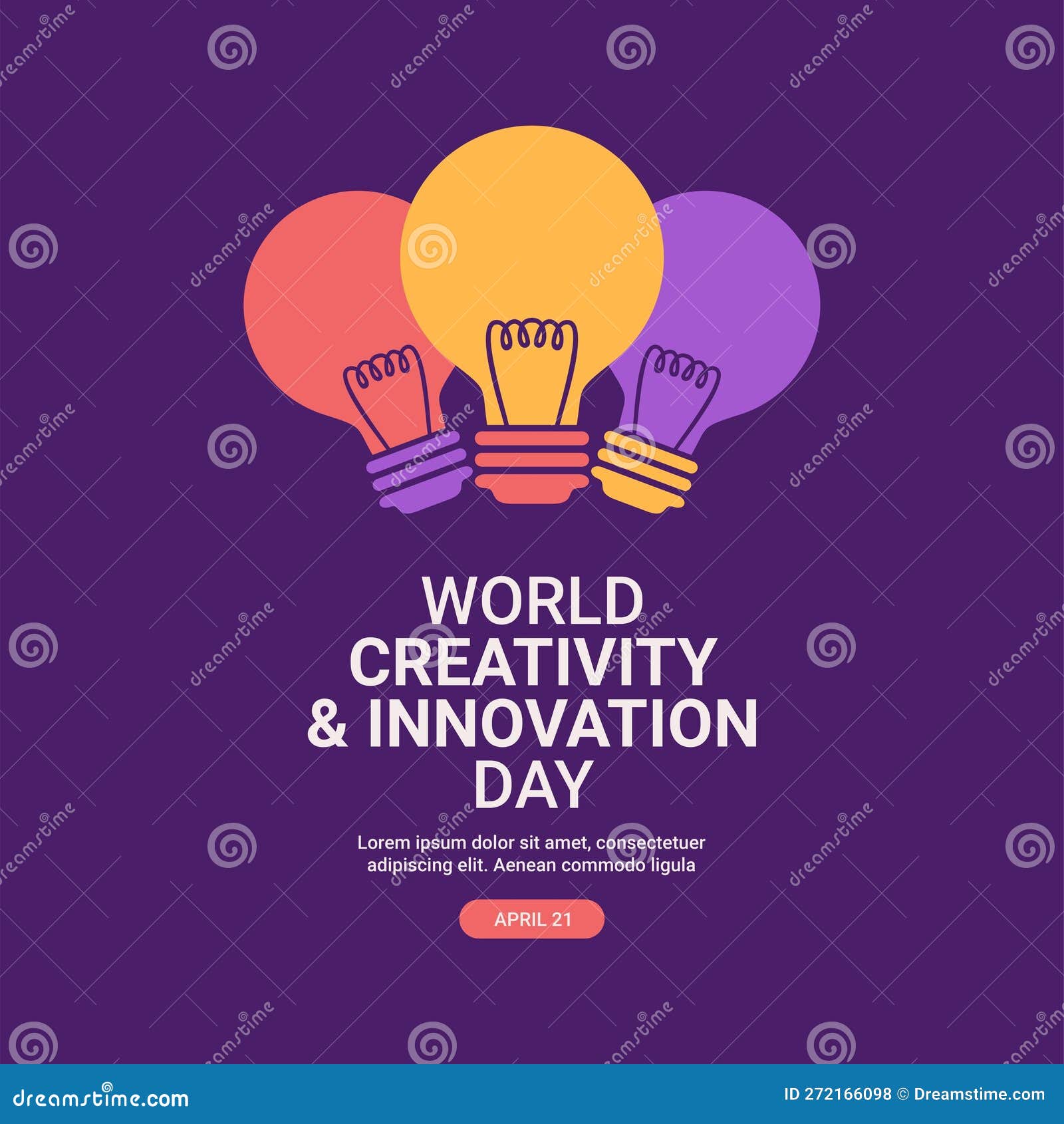 Flat Design World Creativity and Innovation Day Poster Template Stock ... Flat Design World Creativity and Innovation Day Poster Template Stock ...