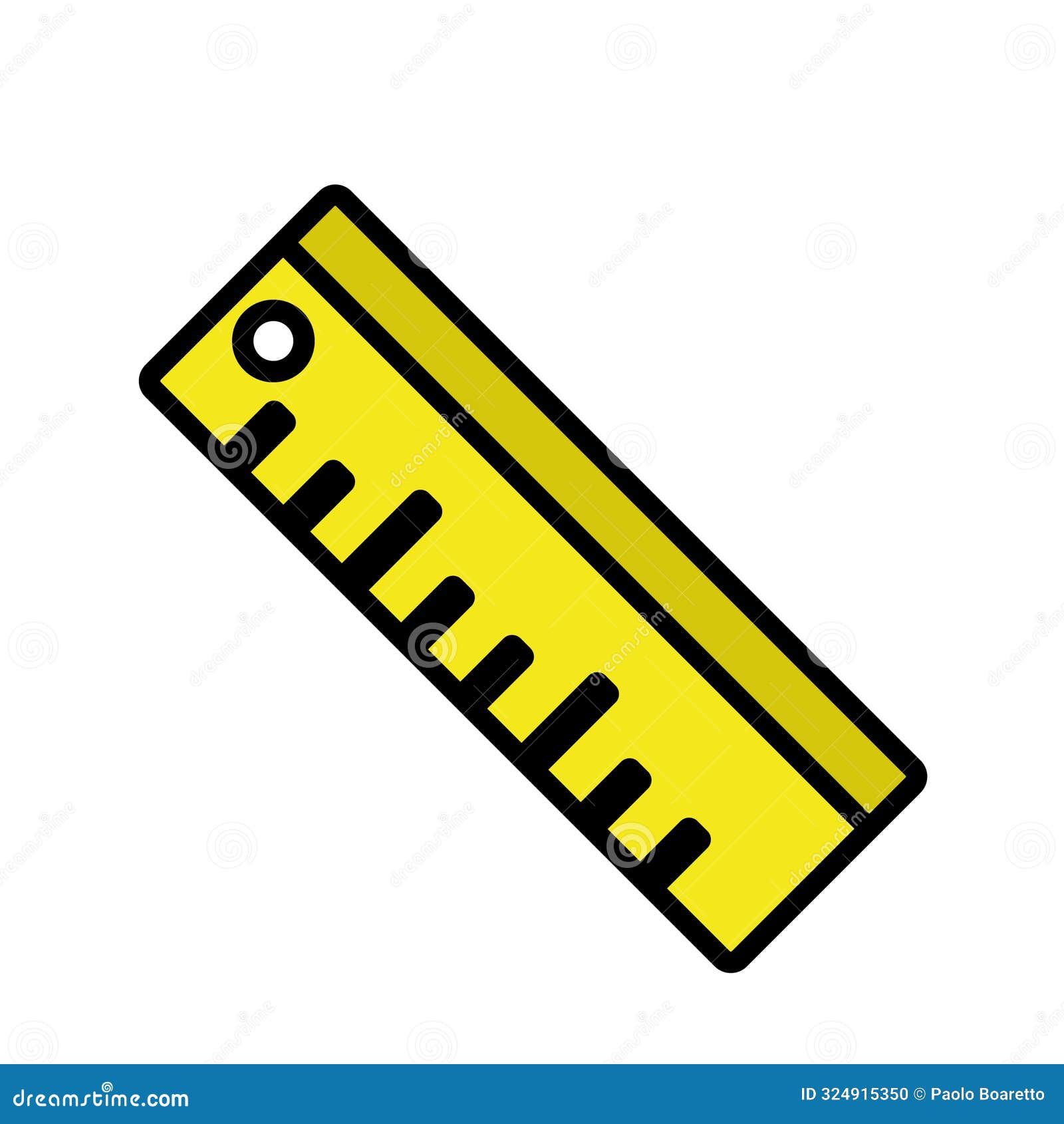 Flat Design Yellow Ruler Icon. Vector Stock Illustration - Illustration ...