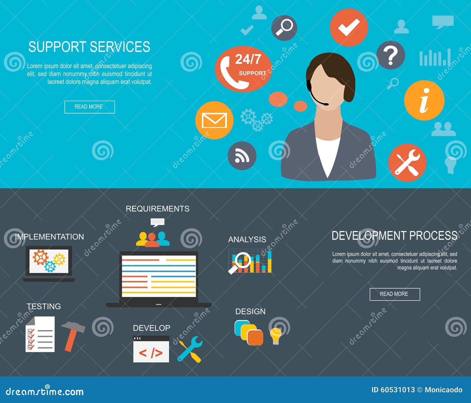 Flat designed banners stock vector. Illustration of design - 60531013