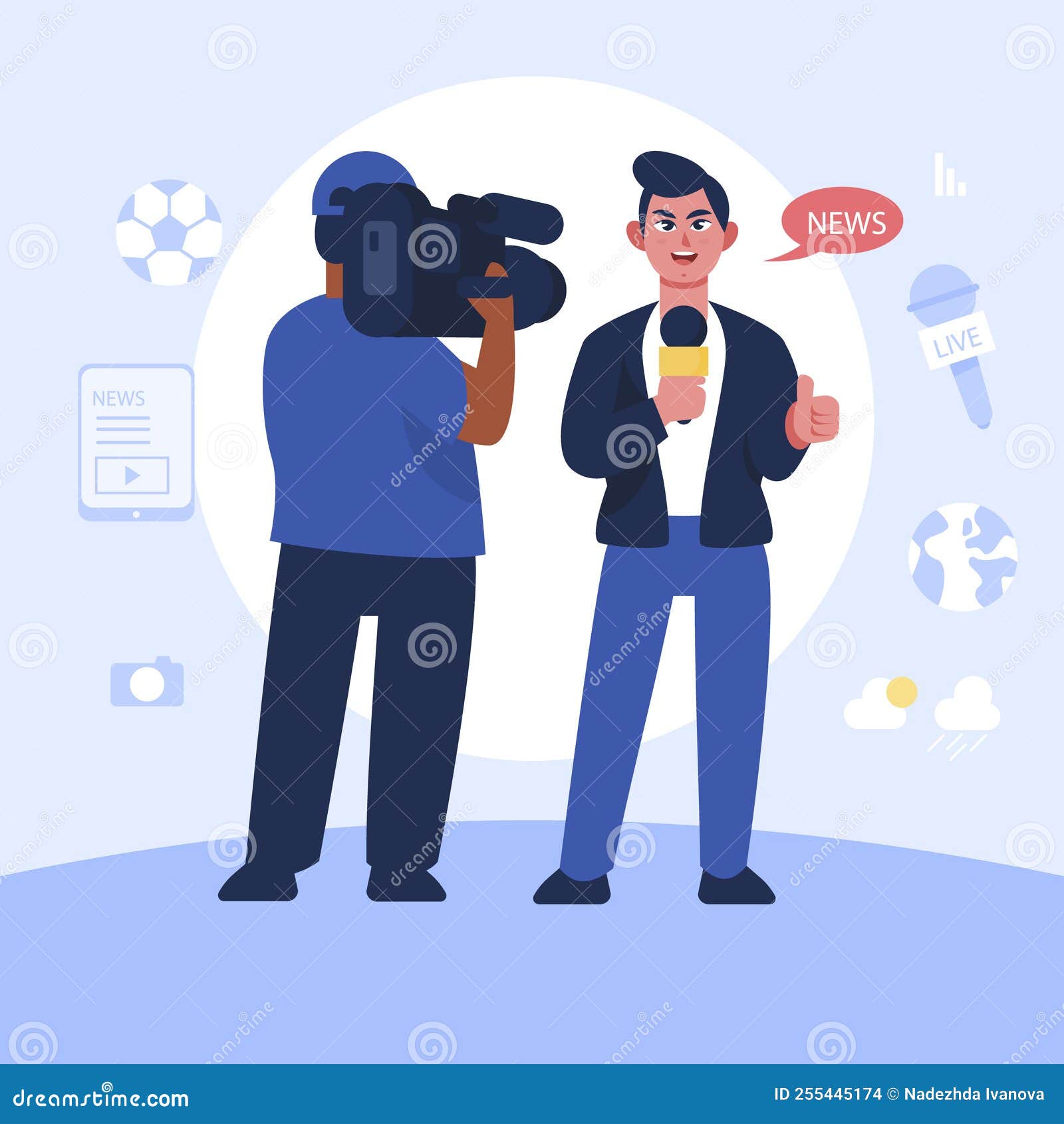 Flat Dia Del Periodista Vector Illustration. Stock Vector ...