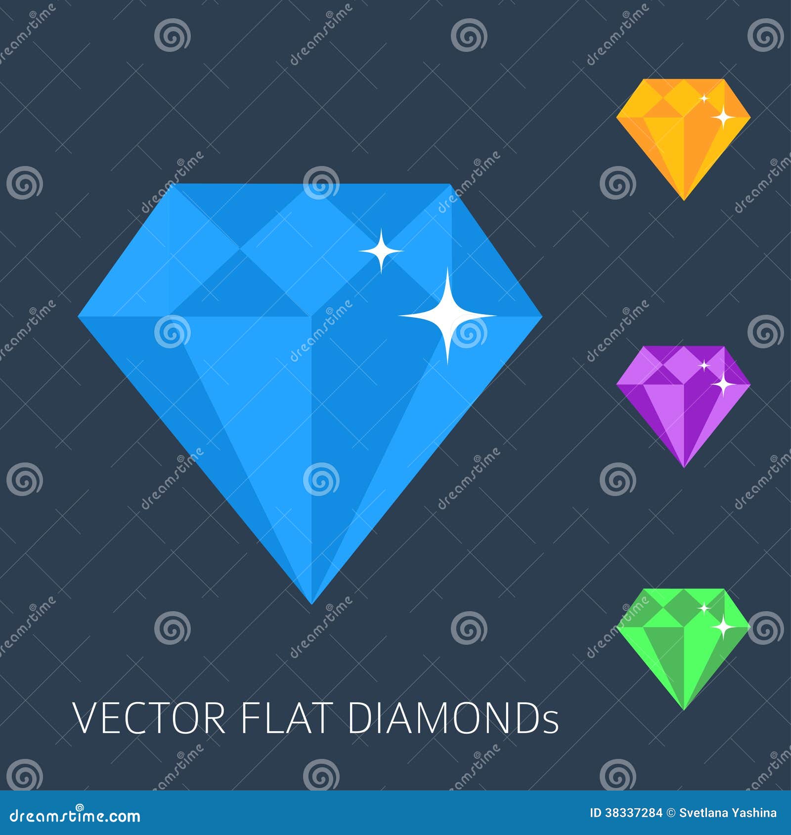 Flat diamonds stock vector. Illustration of template - 38337284