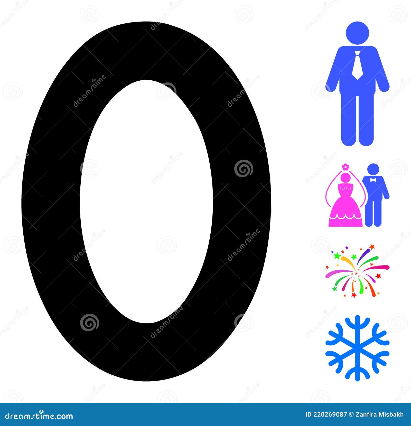 Flat Digit Zero Vector Icon Symbol Stock Vector - Illustration of ...
