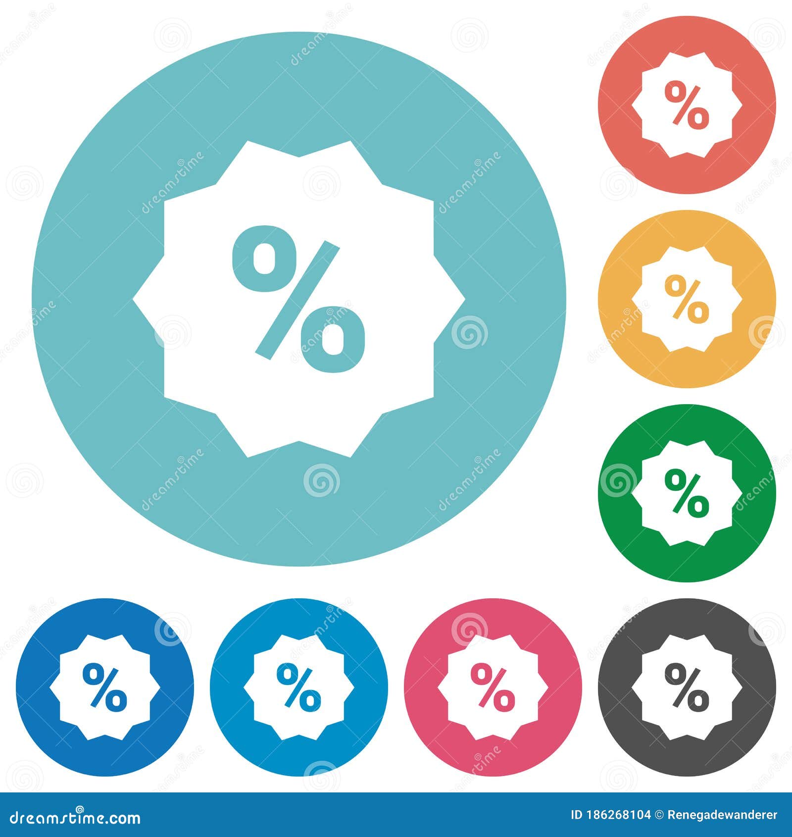 Flat discount icons stock vector. Illustration of advantage - 186268104