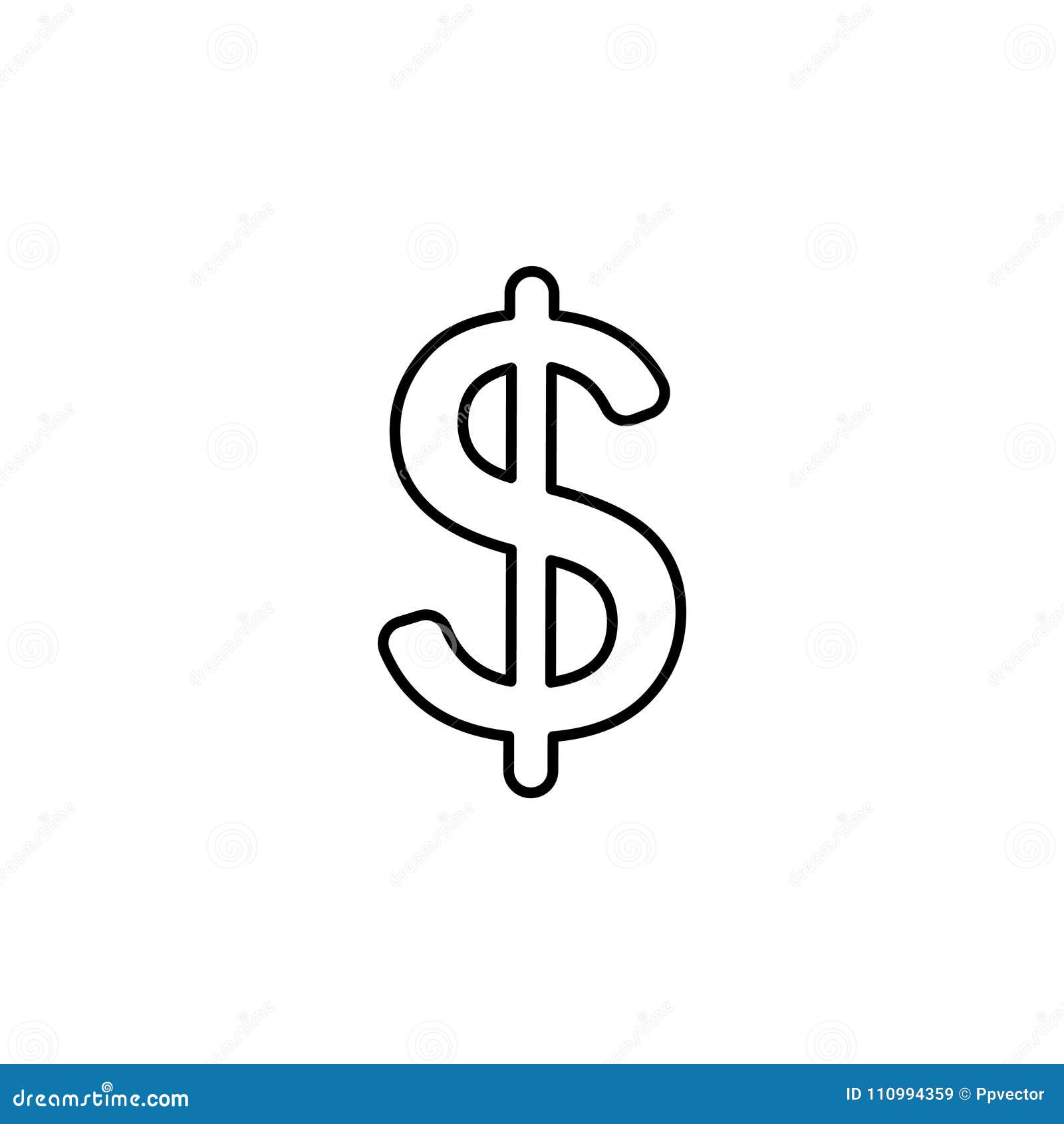 Dollar Line Icon. International Currency Banknote. Money Symbol ...