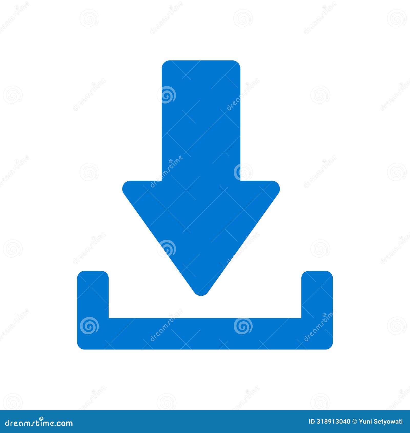 Flat Download Icon Vector Editable Color Stock Vector - Illustration of ...