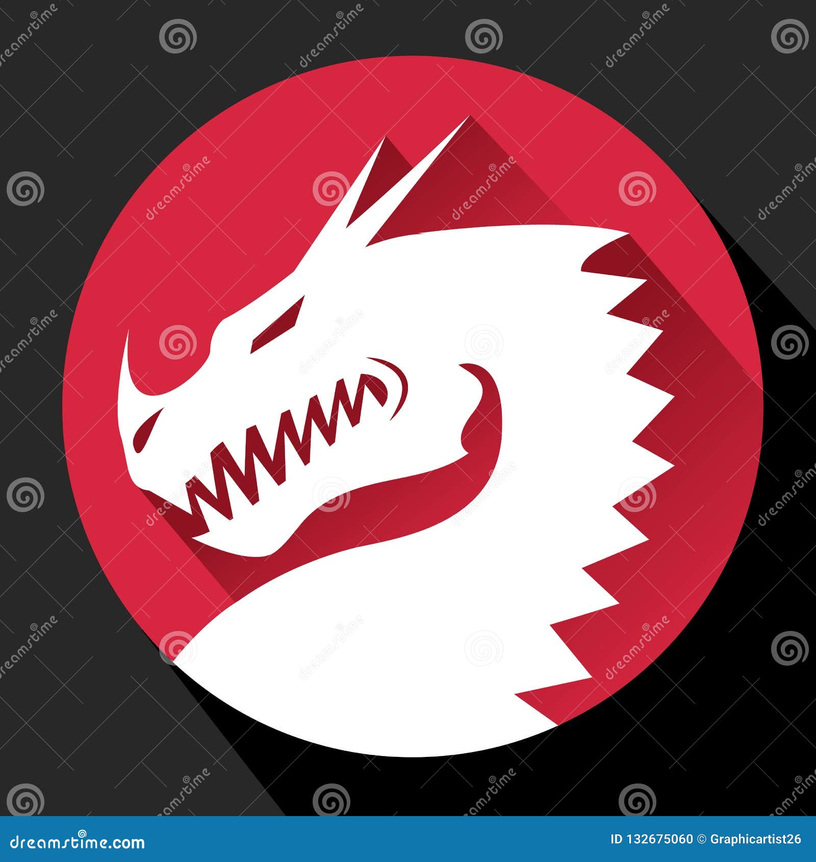 Flat Dragon Icon stock vector. Illustration of character - 132675060