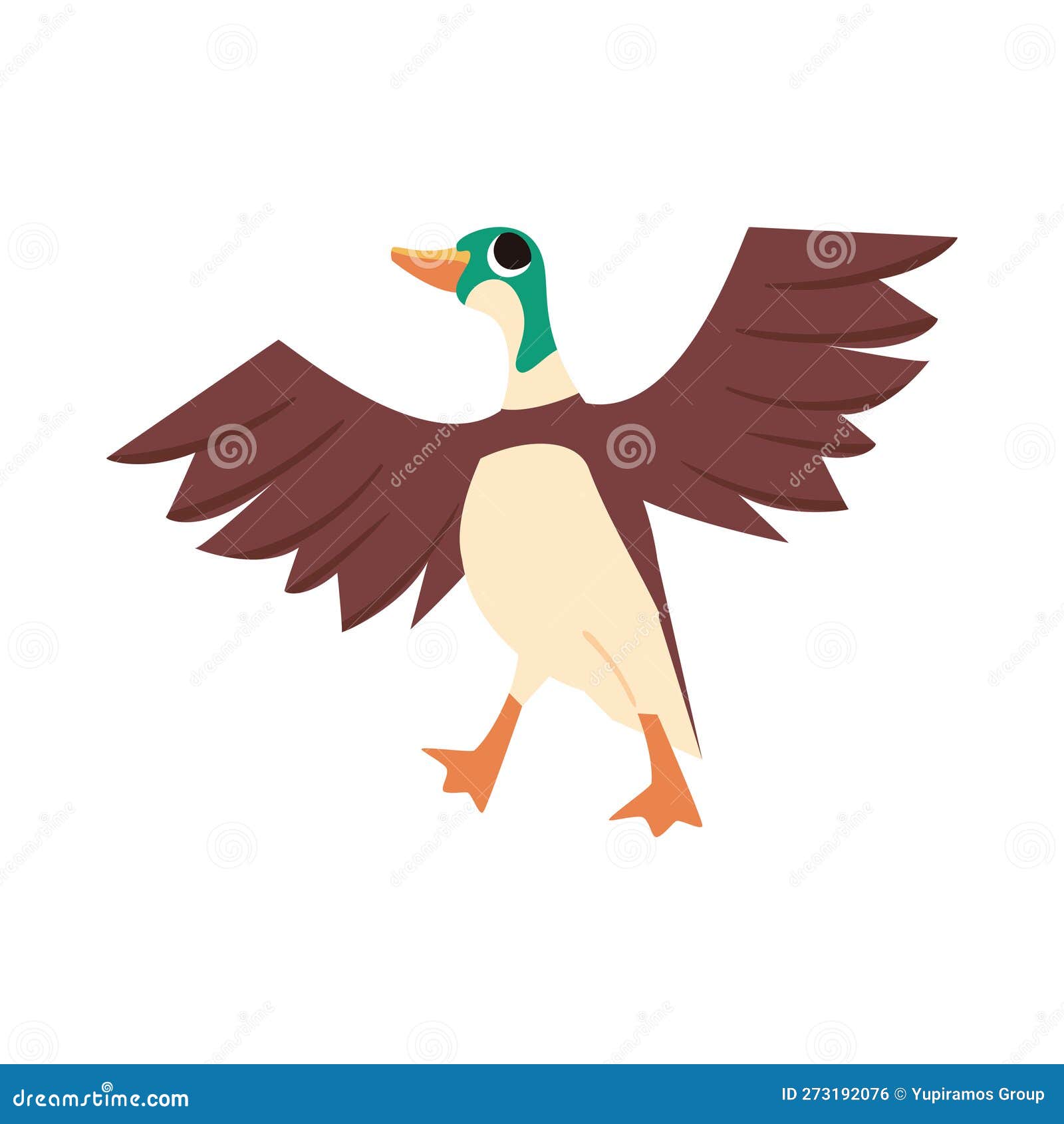 Flat duck design stock vector. Illustration of cute - 273192076