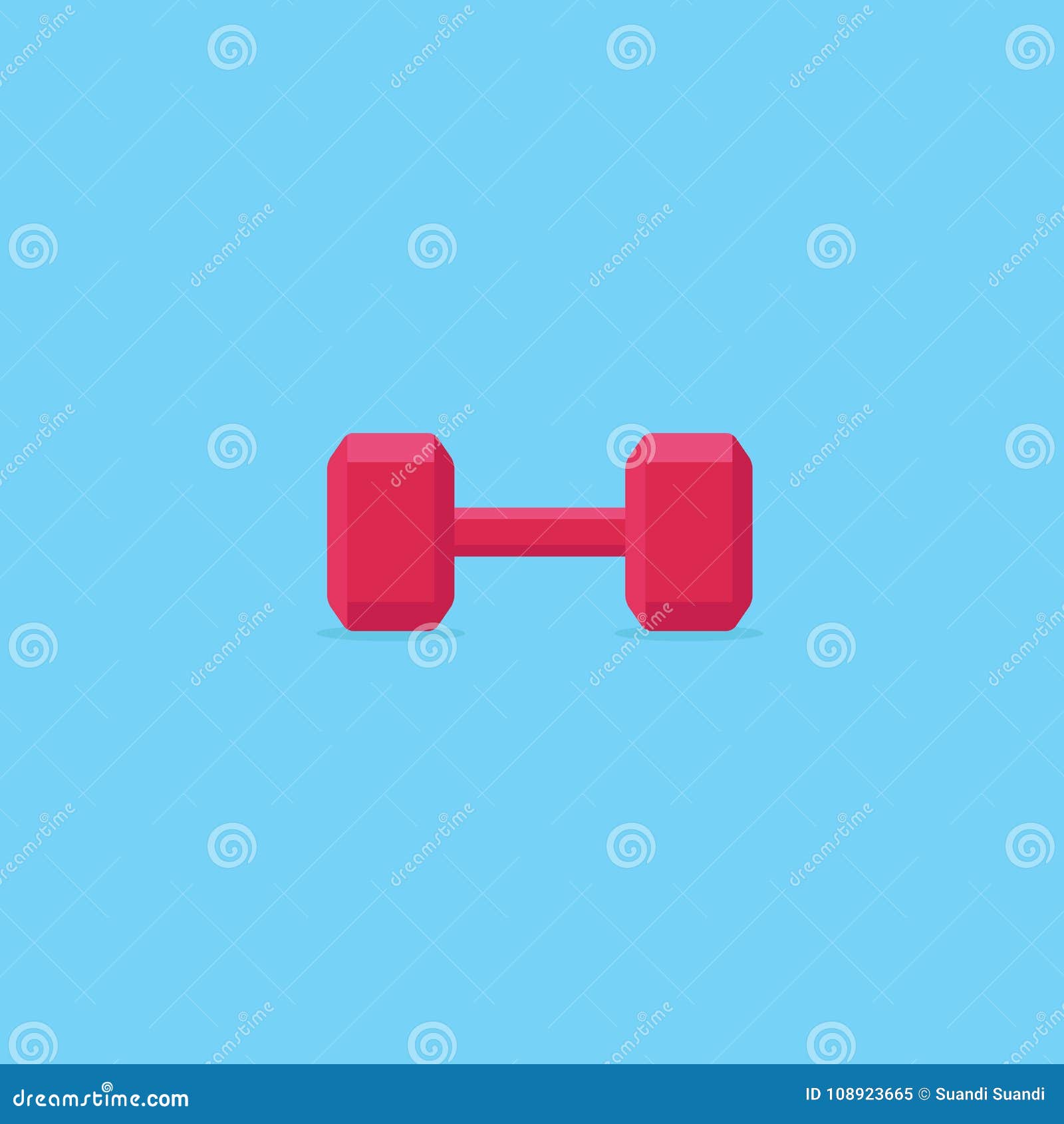 Flat Dumbbell Illustration. Red Barbel Stock Vector - Illustration of ...