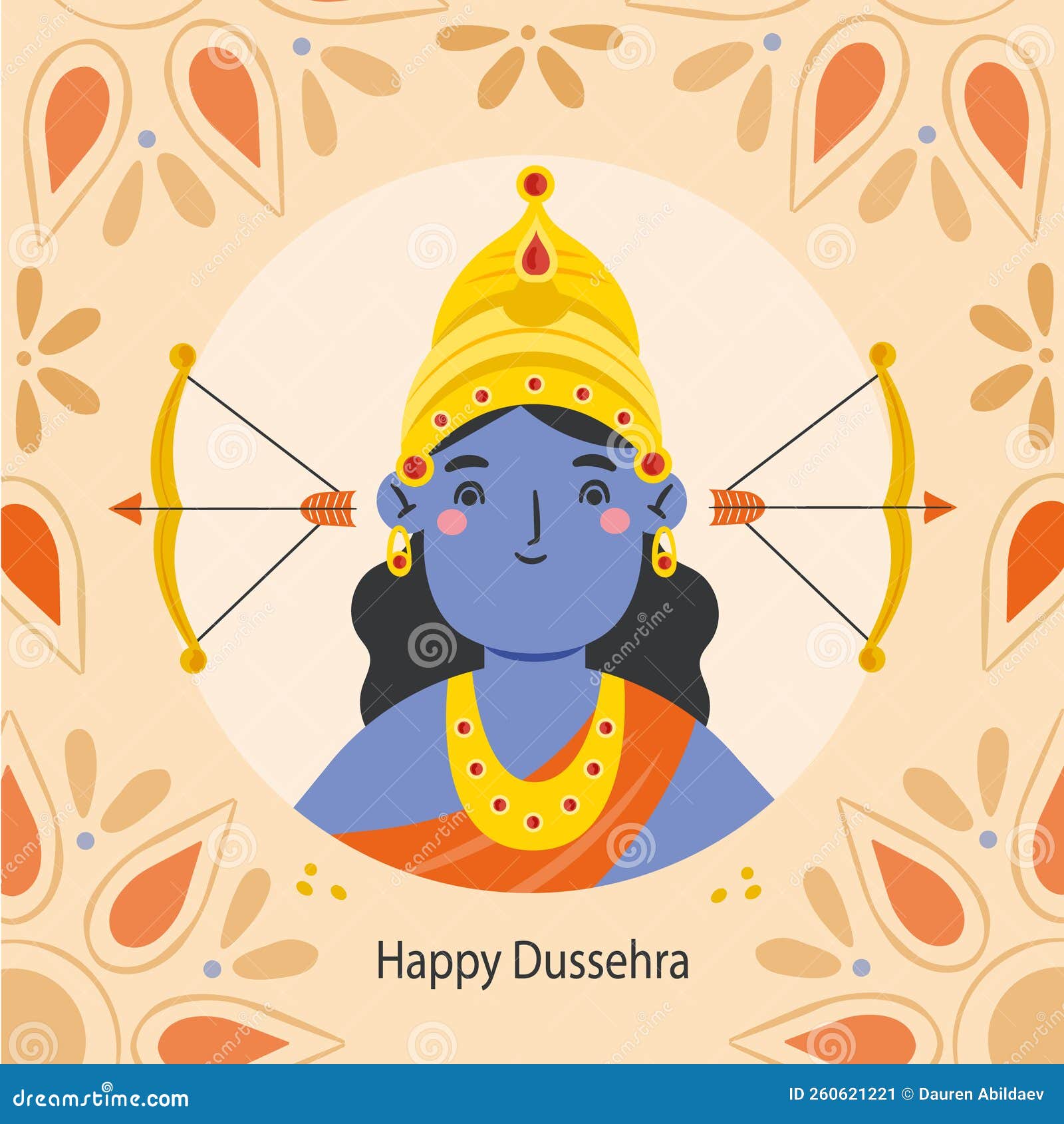 Flat Dussehra Best Vector Illustration. Stock Vector - Illustration of ...