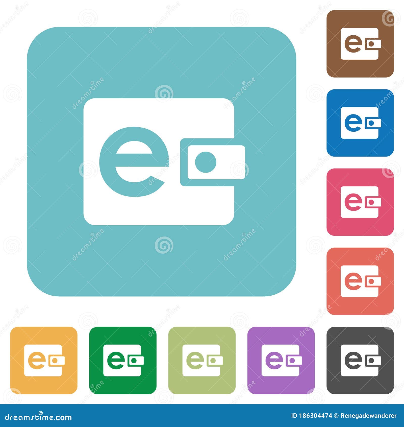 Flat e-wallet icons stock photo. Image of rectangles - 186304474