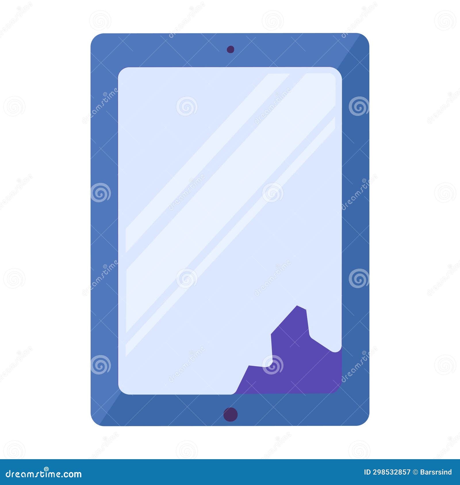 Flat E Waste Broken Personal Tablet Computer Icon Stock Vector ...