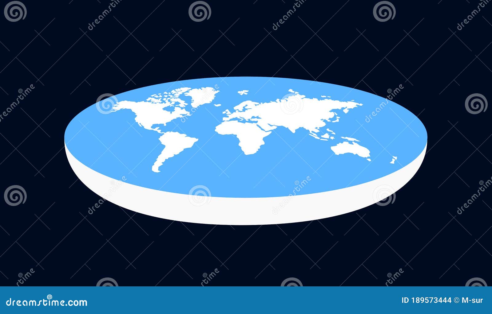 Flat Earth stock vector. Illustration of plane, vector - 189573444