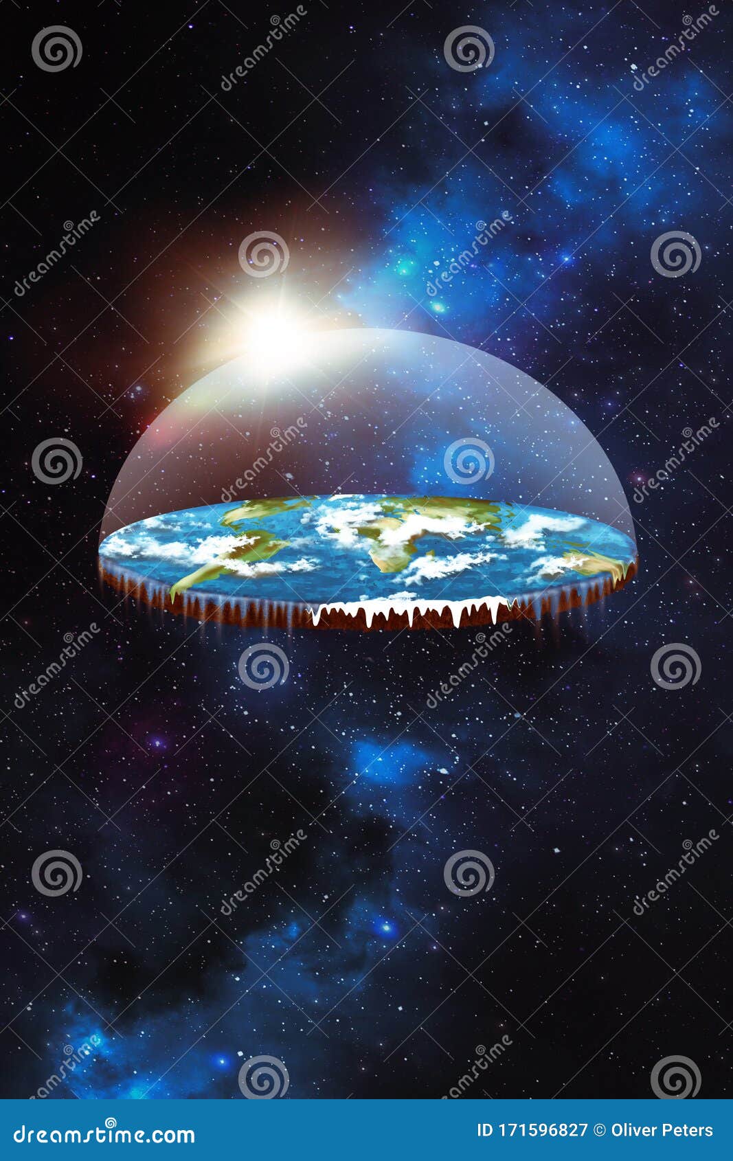 Flat earth in space stock image. Image of abstract, galaxy - 171596827