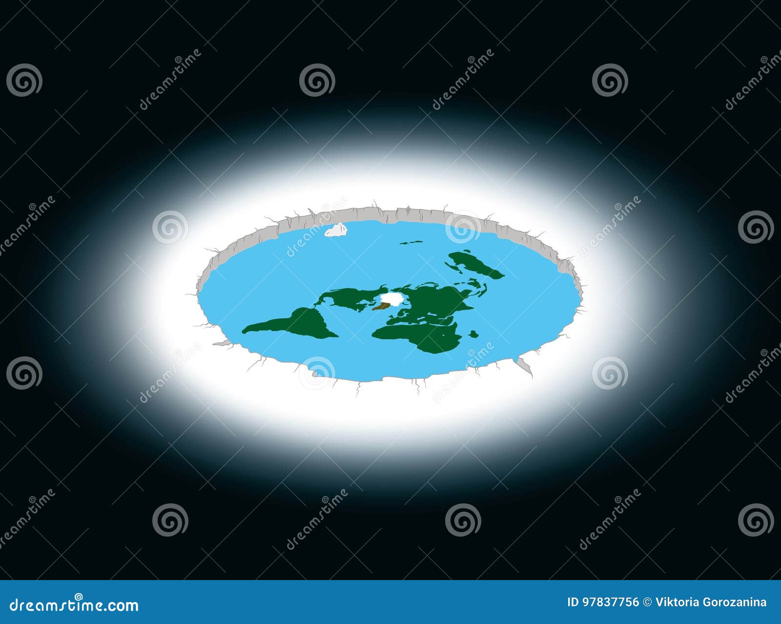 Flat Earth Conspiracy Theory Humor Vector Illustration | CartoonDealer ...