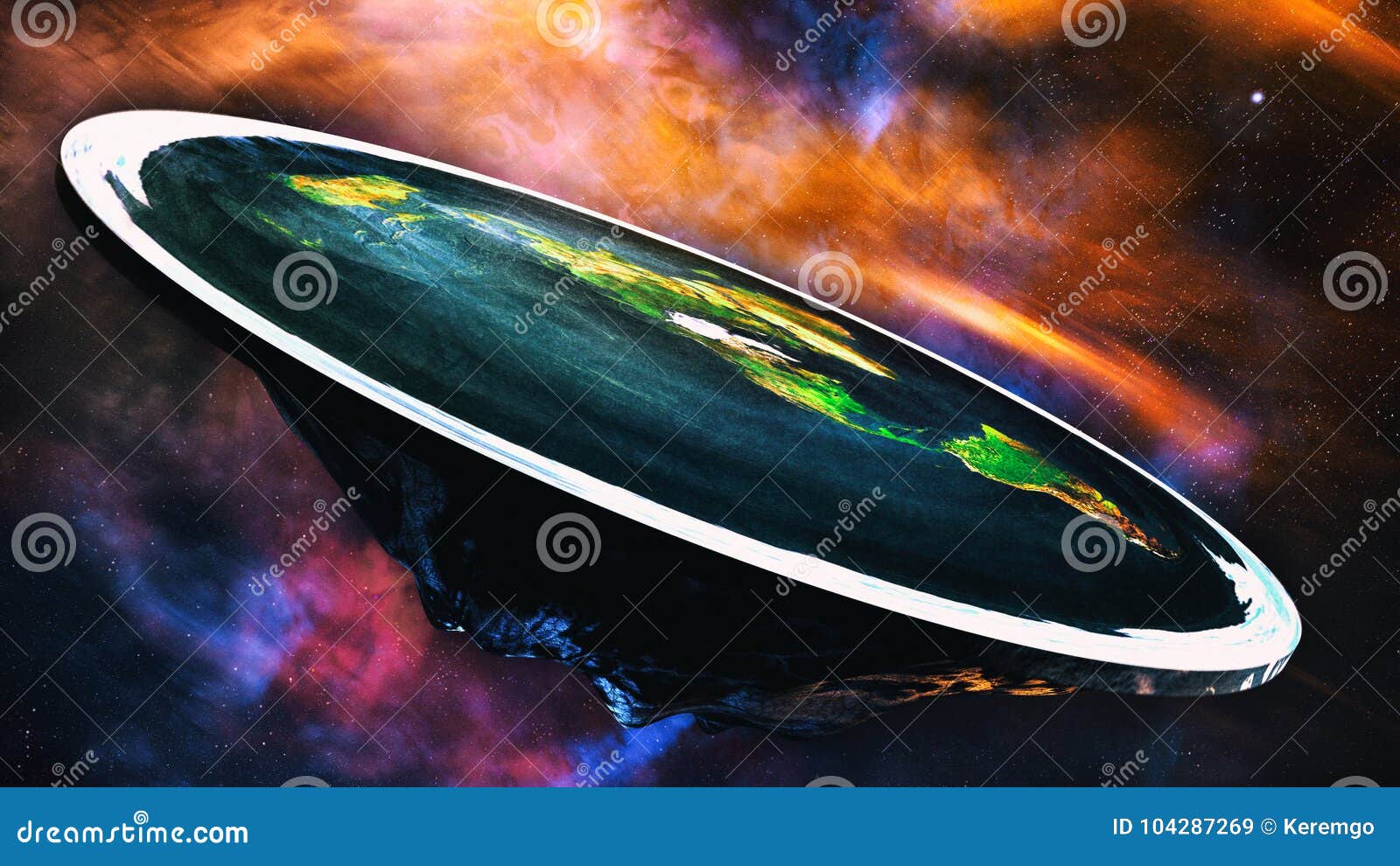 Flat Earth Conspiracy Theory Humor Vector Illustration | CartoonDealer ...