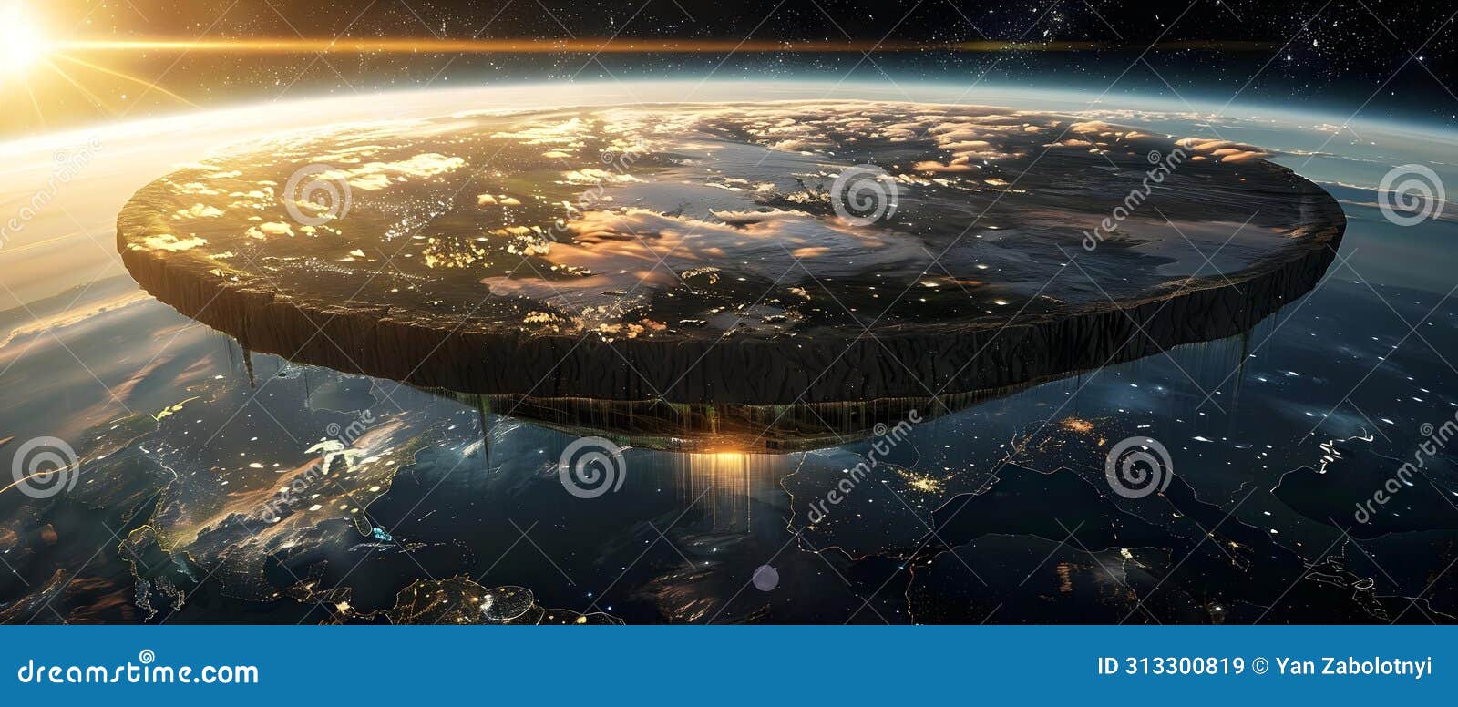 Flat Earth View From Space Showing Physical Features Courtesy Of NASA ...