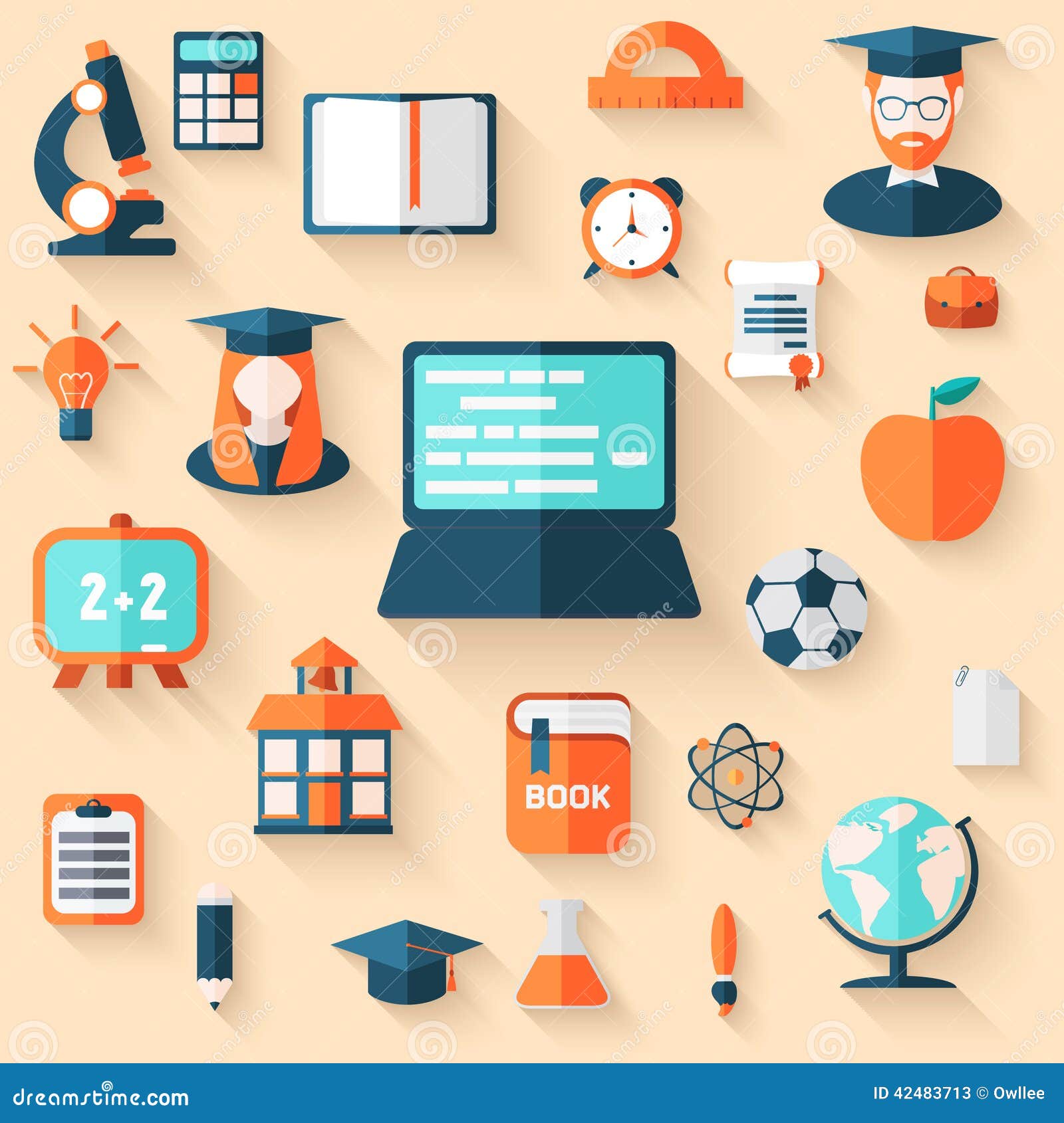 Flat Education Infographic Background. Stock Vector - Illustration of ...