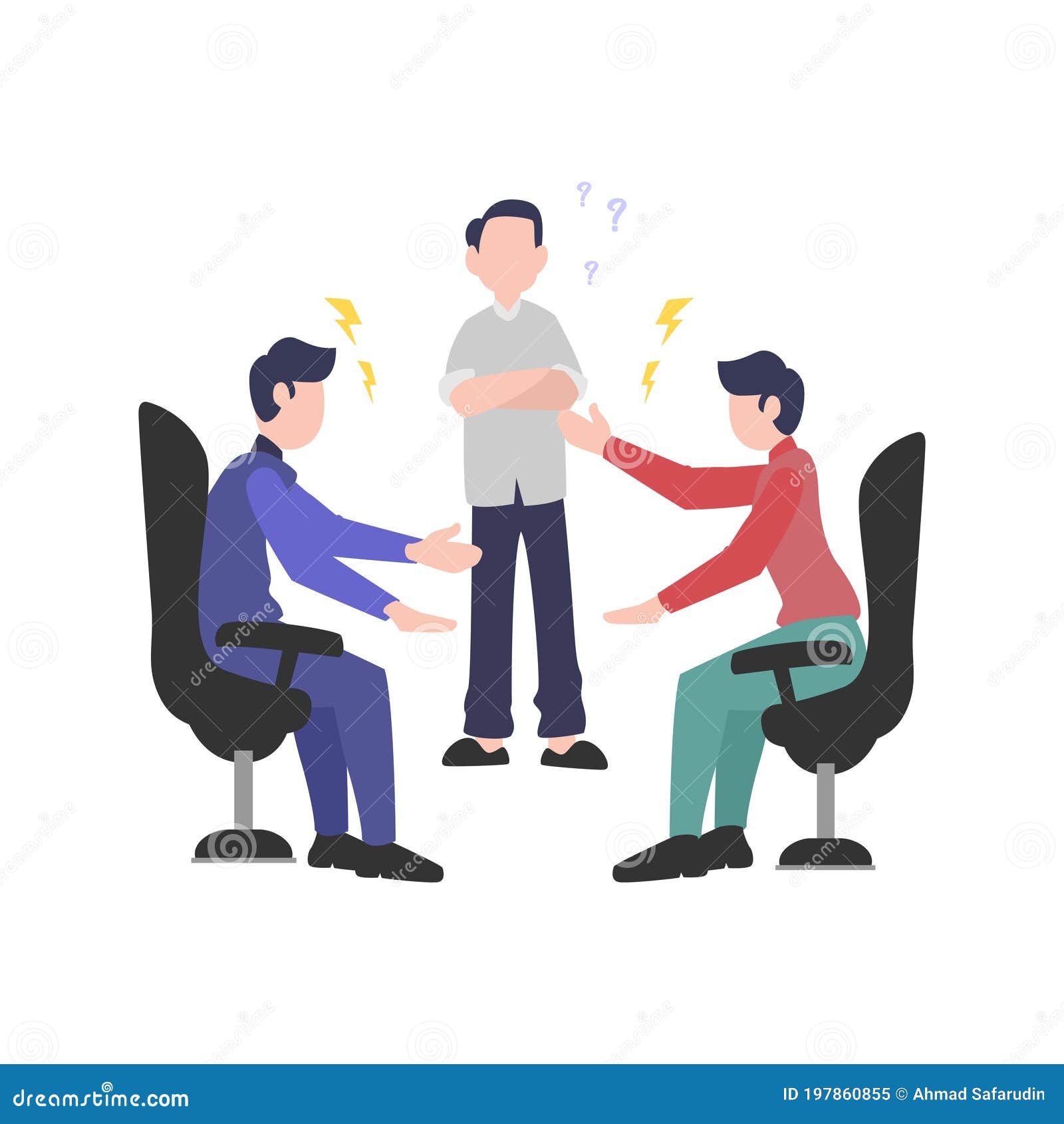 Flat Element of Debating People. Arguing People with Flat Style. Flat ...