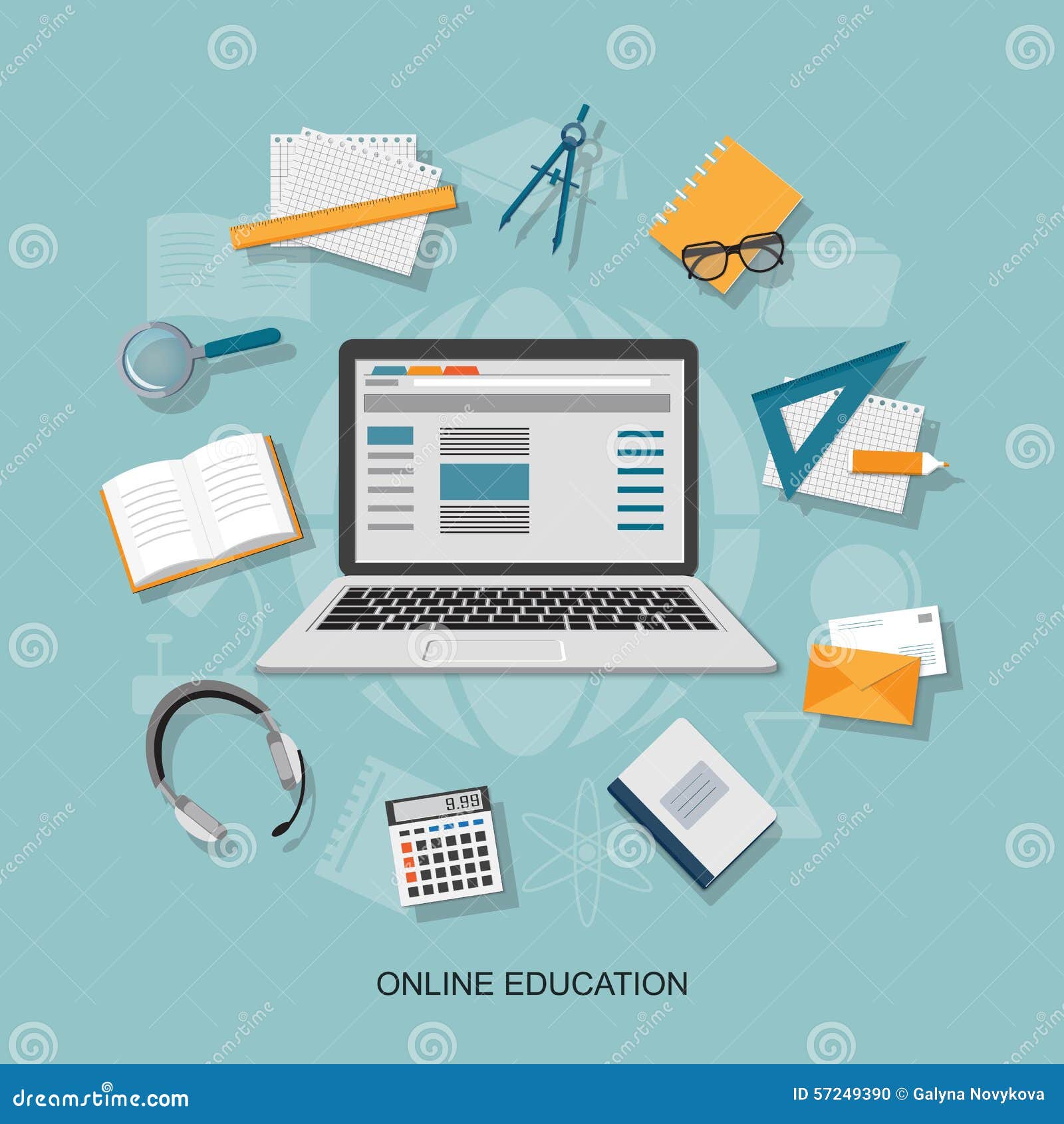 Flat elements of education stock vector. Illustration of organization ...