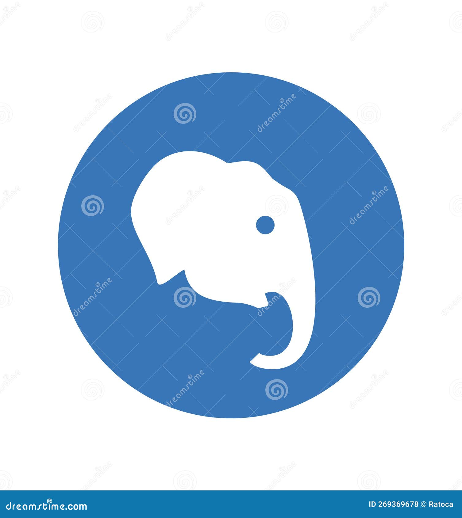 Flat elephant face icon stock vector. Illustration of africa - 269369678