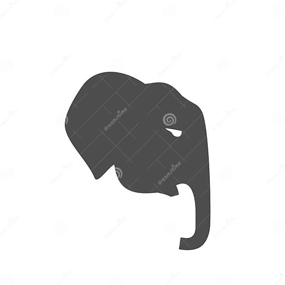 Flat elephant face icon stock vector. Illustration of flat - 280653333