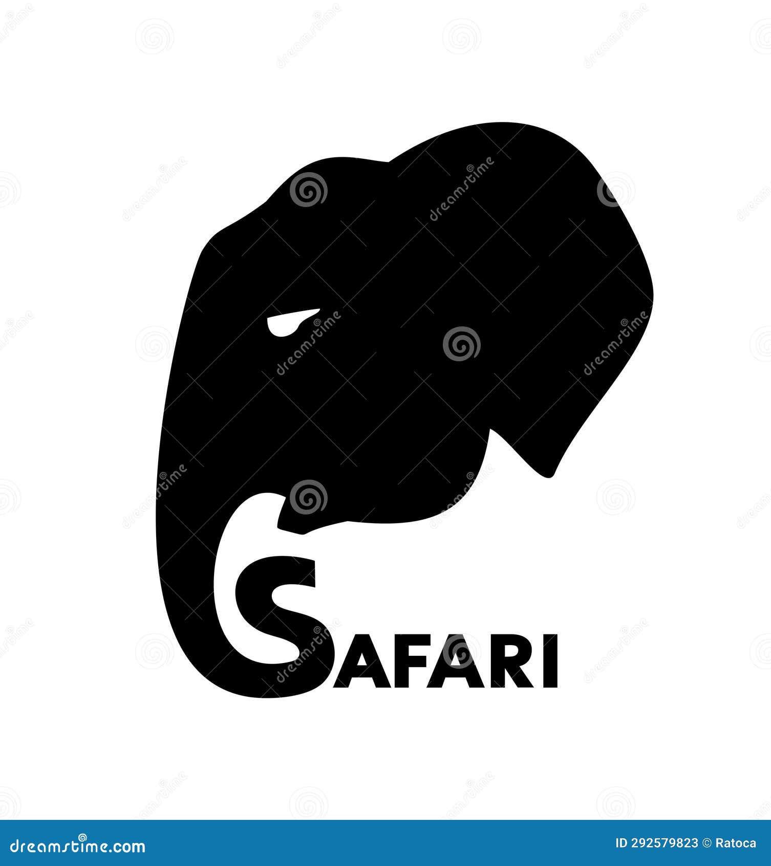 Flat elephant face icon stock illustration. Illustration of mammal ...