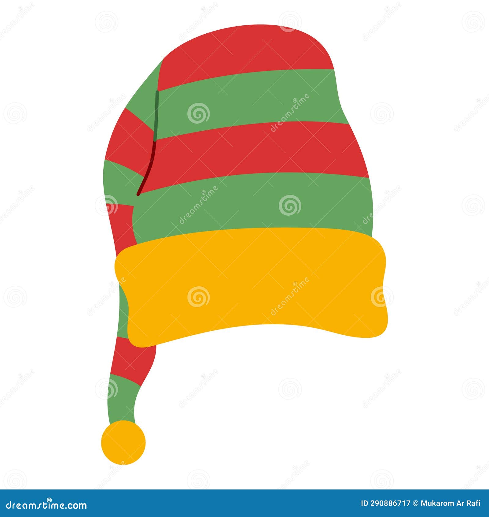 Flat Elf Hat Element. Christmas Event Stock Vector - Illustration of ...