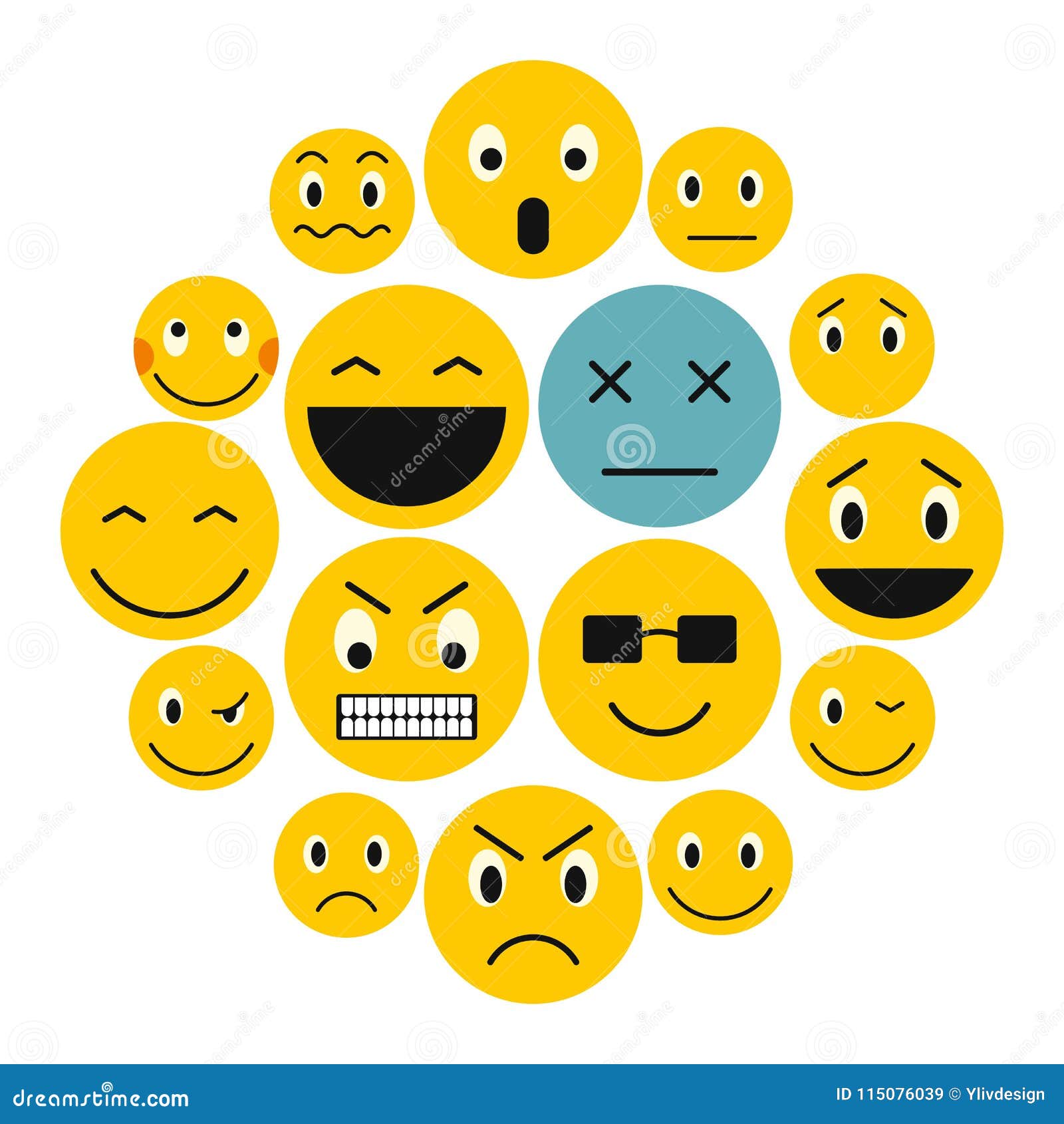 Basic Smilies Symbols Patchwork Of Color Dots Vector Illustration ...
