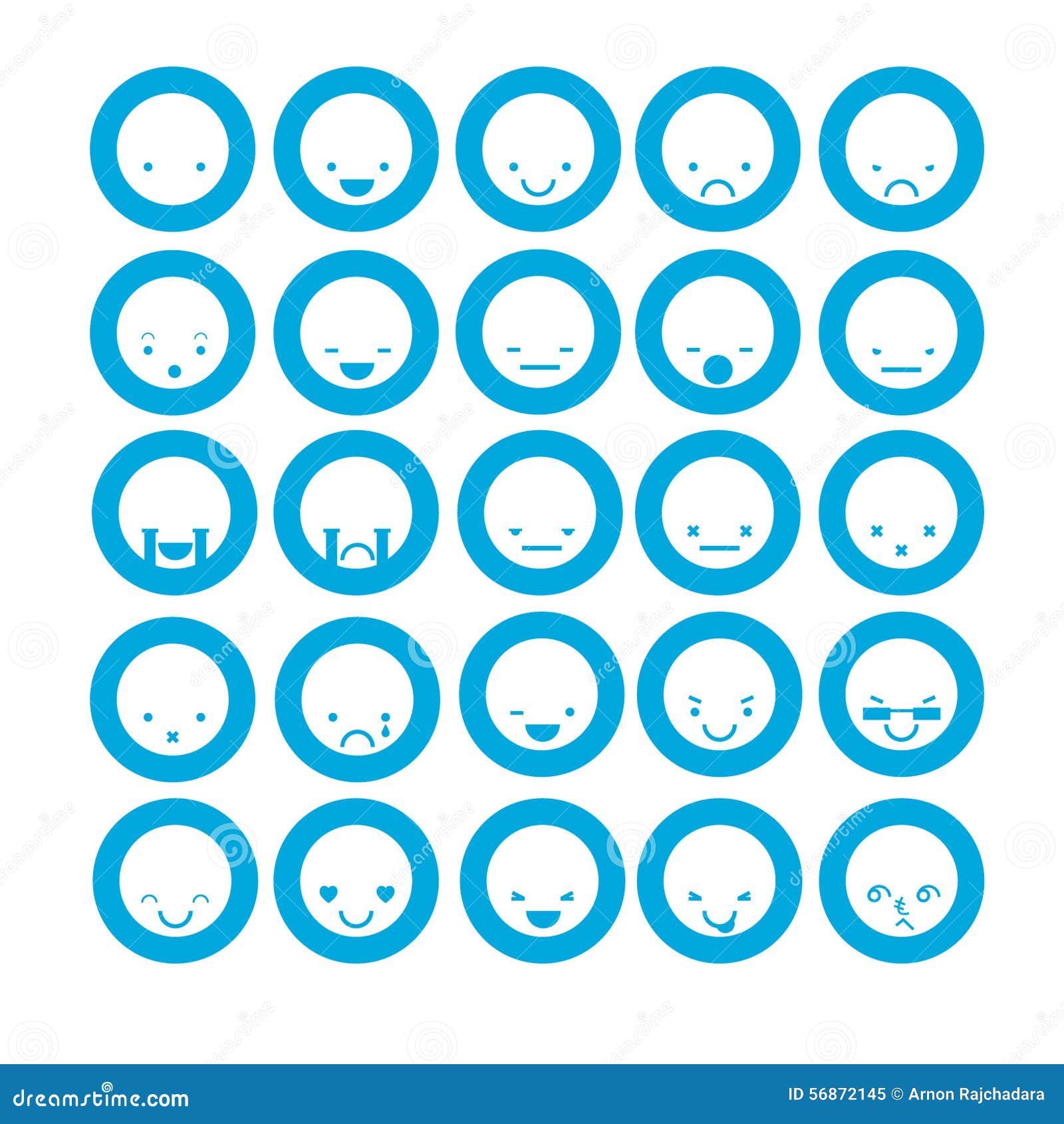 Flat Emoticon Set - Vector Illustration Vol.1 Stock Vector ...
