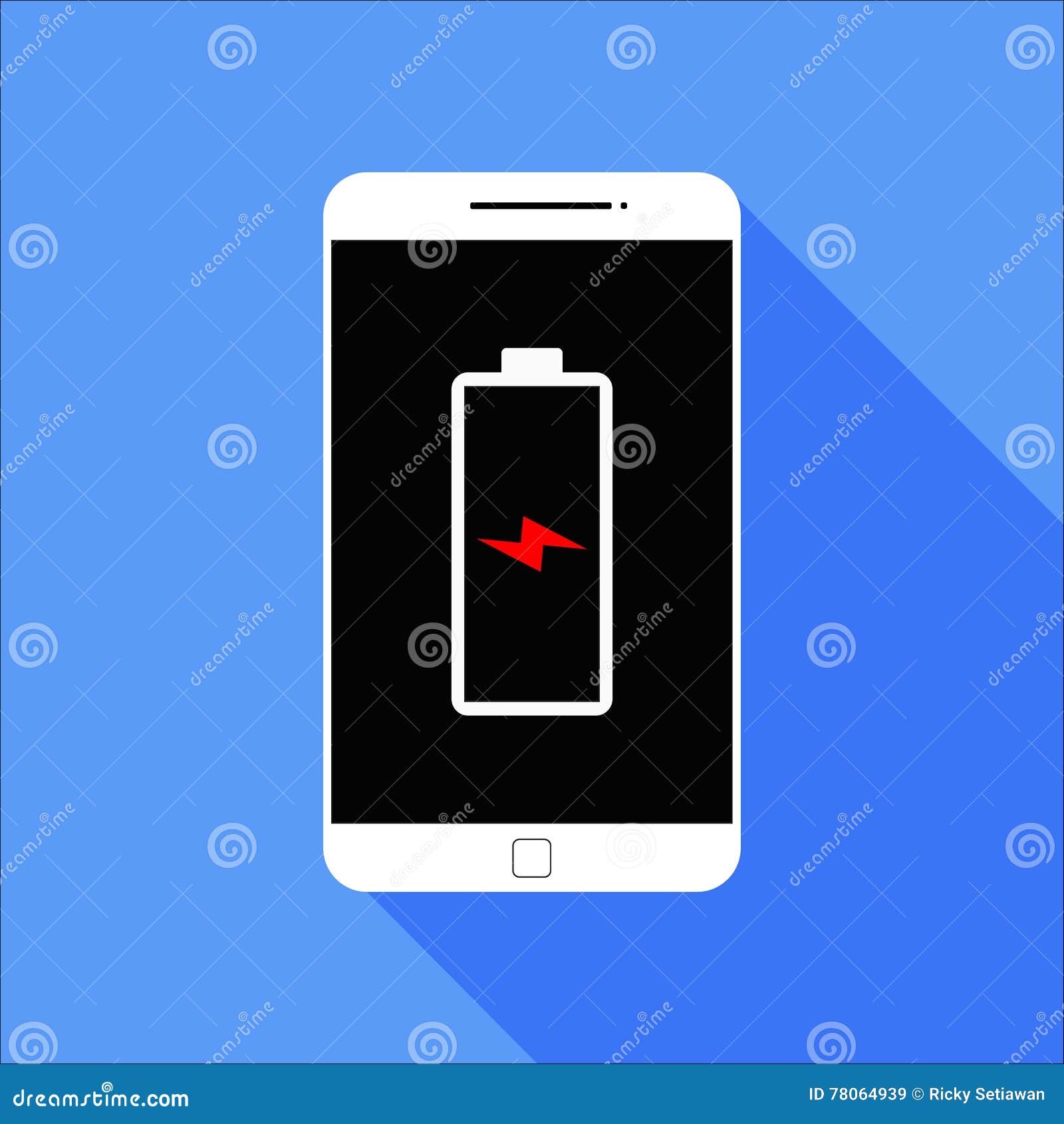 Flat Empty Battery Smart Phone Icon Stock Vector - Illustration of ...