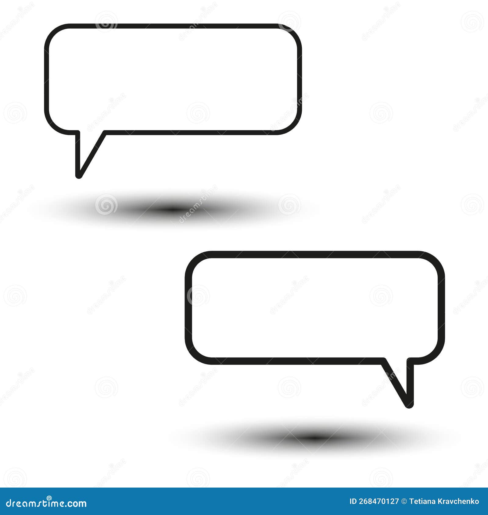 Flat Empty Message Icons. Empty Speech Bubble. Vector Illustration ...
