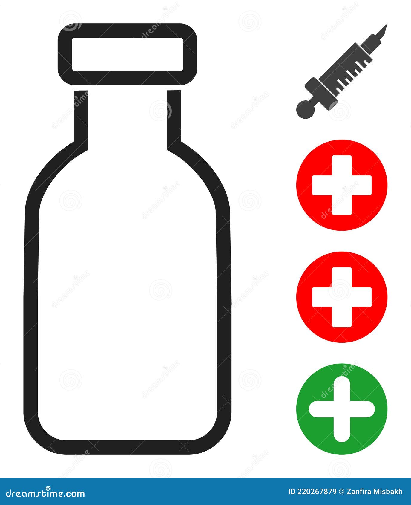 Flat Empty Vial Vector Icon Image Stock Vector - Illustration of bottle ...