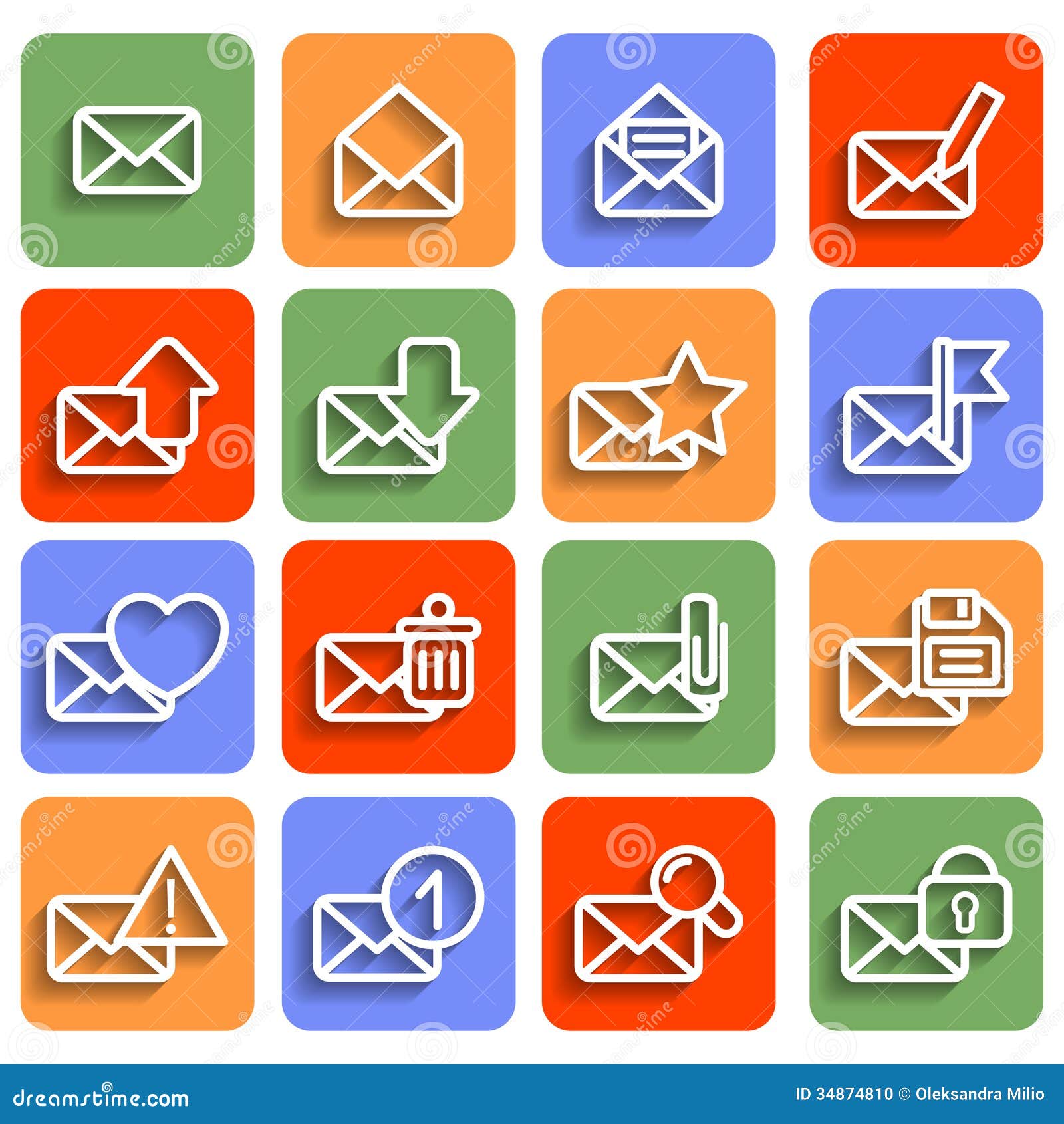 Flat Envelope Vector Icon Isolated On White Background For Graphic ...