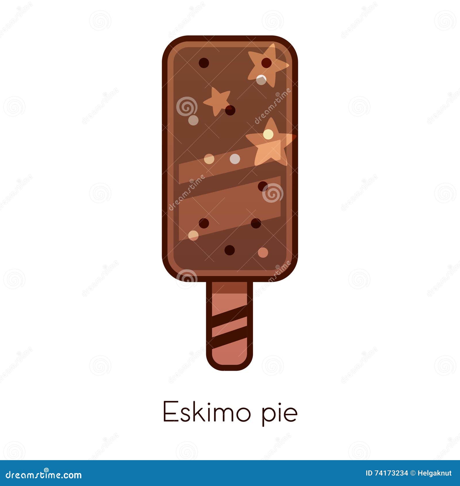 Eskimo Ice Cream Seamless Pattern. Cute Cartoon Style Hand Drawn ...