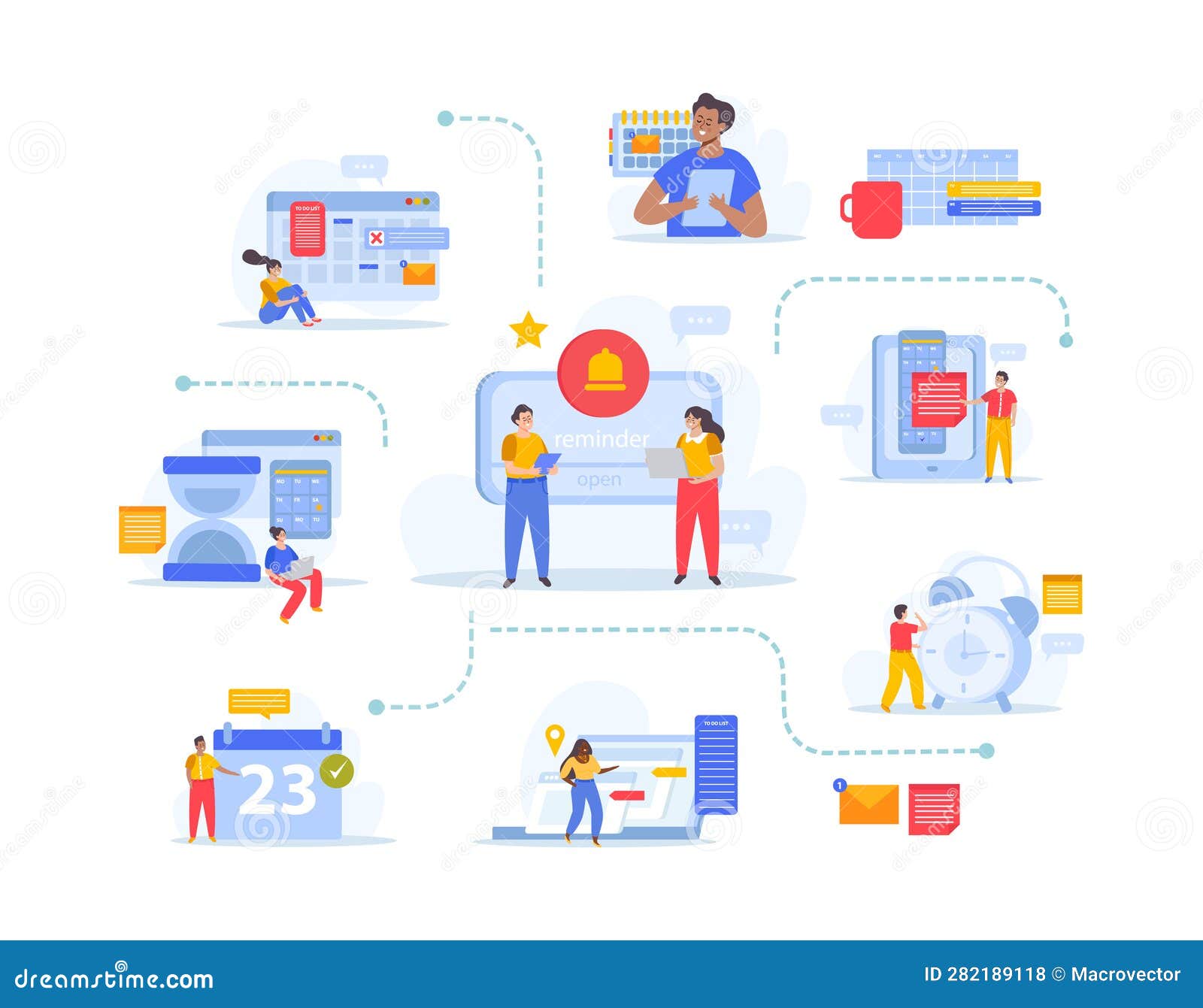 Flat Event Planning Flowchart Stock Vector - Illustration of digital ...