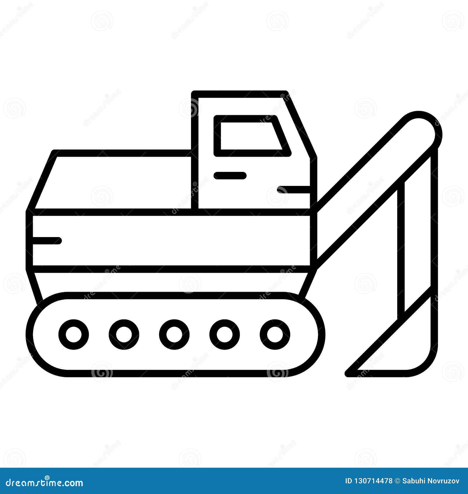 Outline Excavator Isolated Cartoon Vector | CartoonDealer.com #72888043