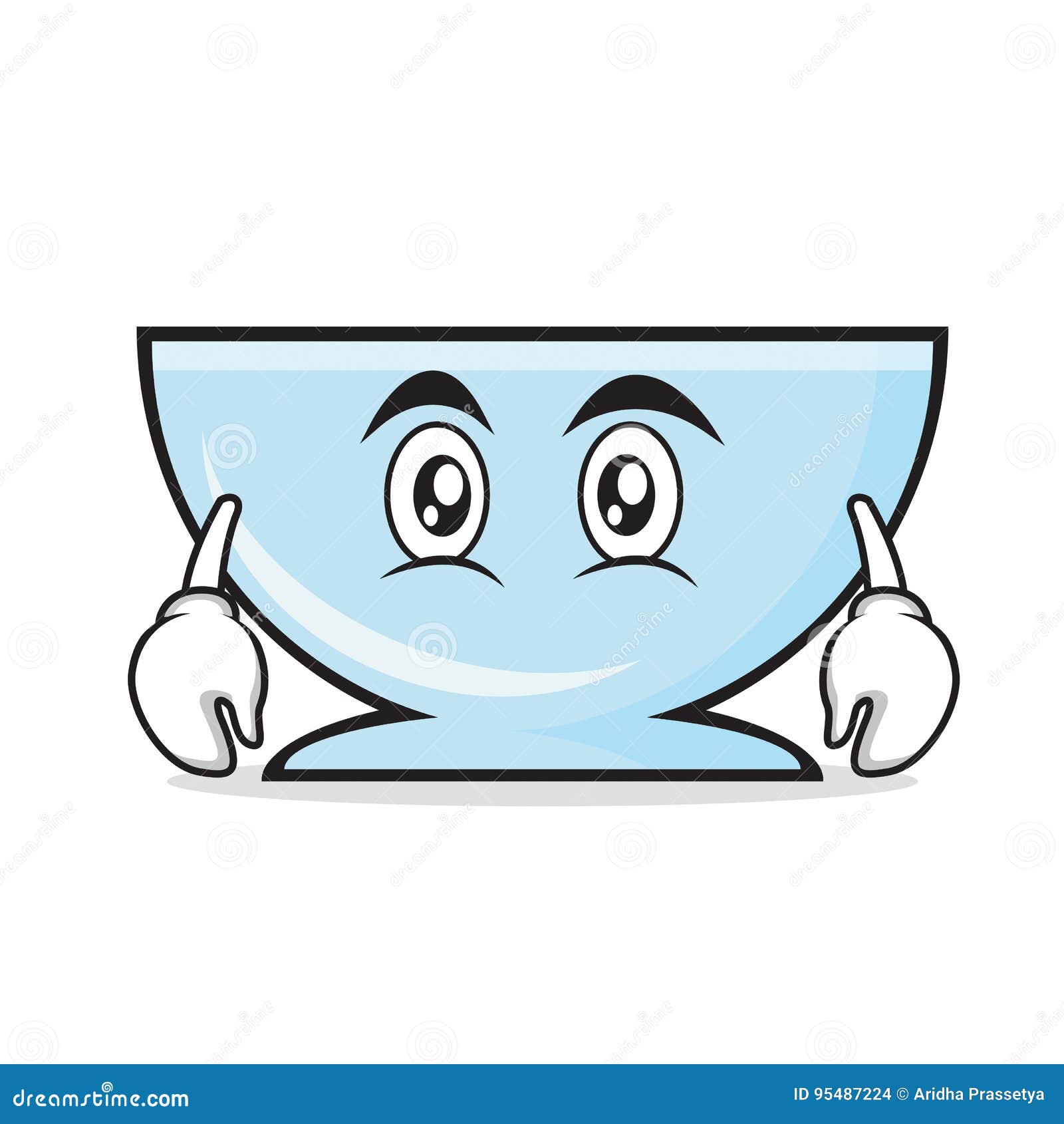 Flat Face Bowl Character Cartoon Style Stock Vector - Illustration of ...