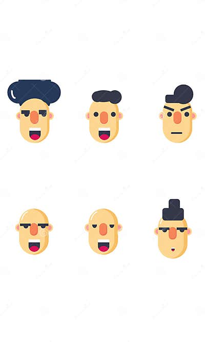 Flat face character stock vector. Illustration of happy - 146788539