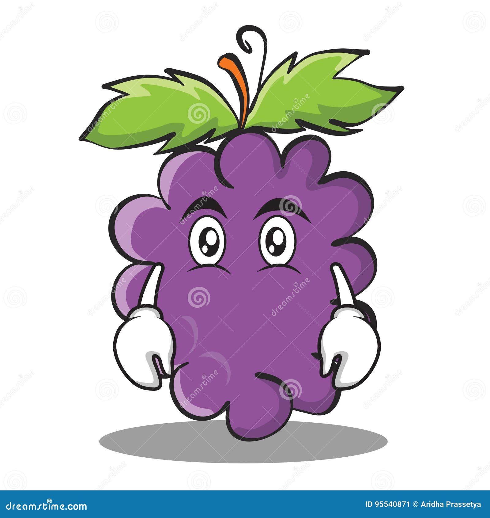 Flat Face Grape Character Cartoon Collection Stock Vector ...