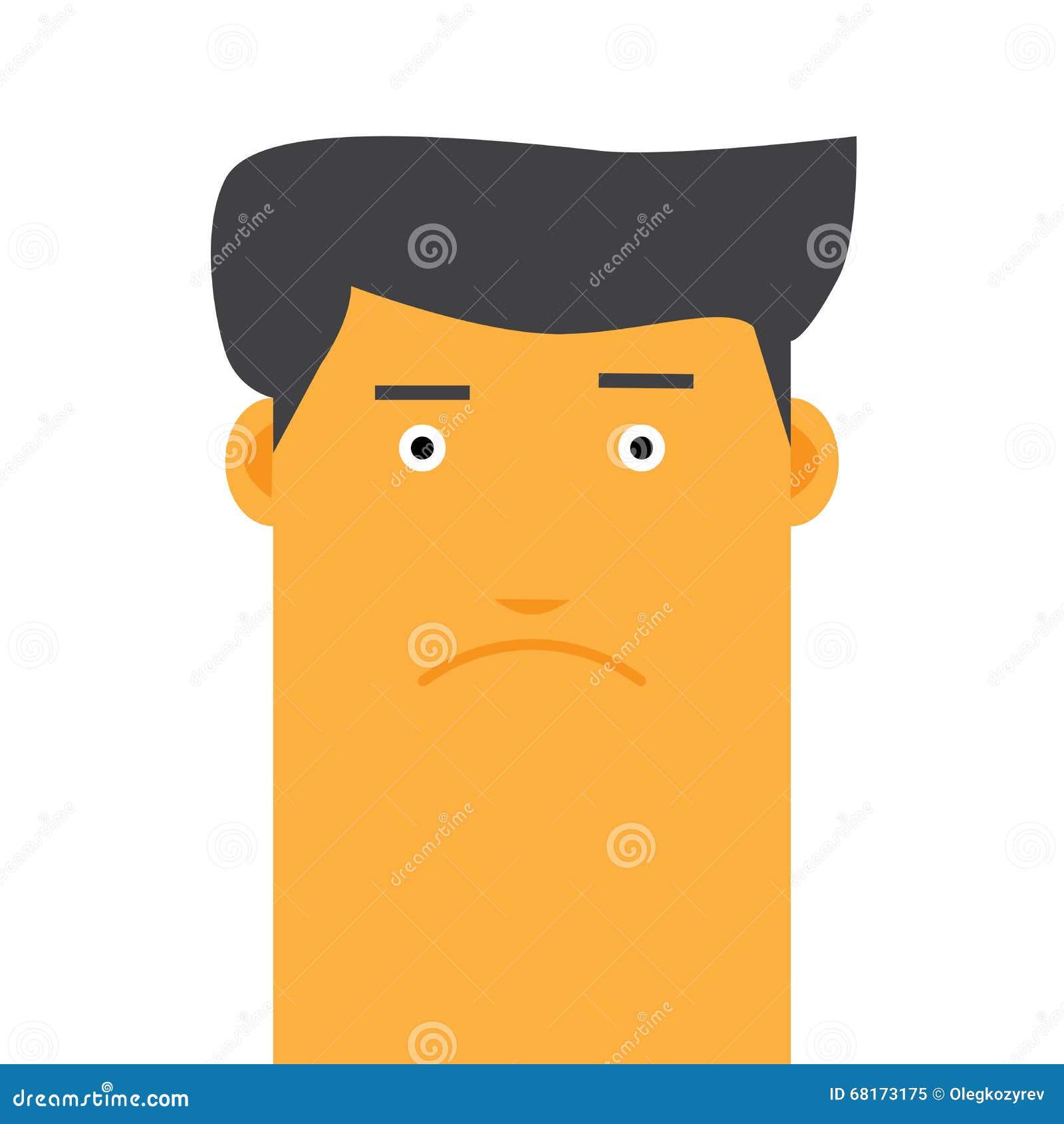 Flat Face Stylish Angry Man Avatar Vector Character Stock Vector ...