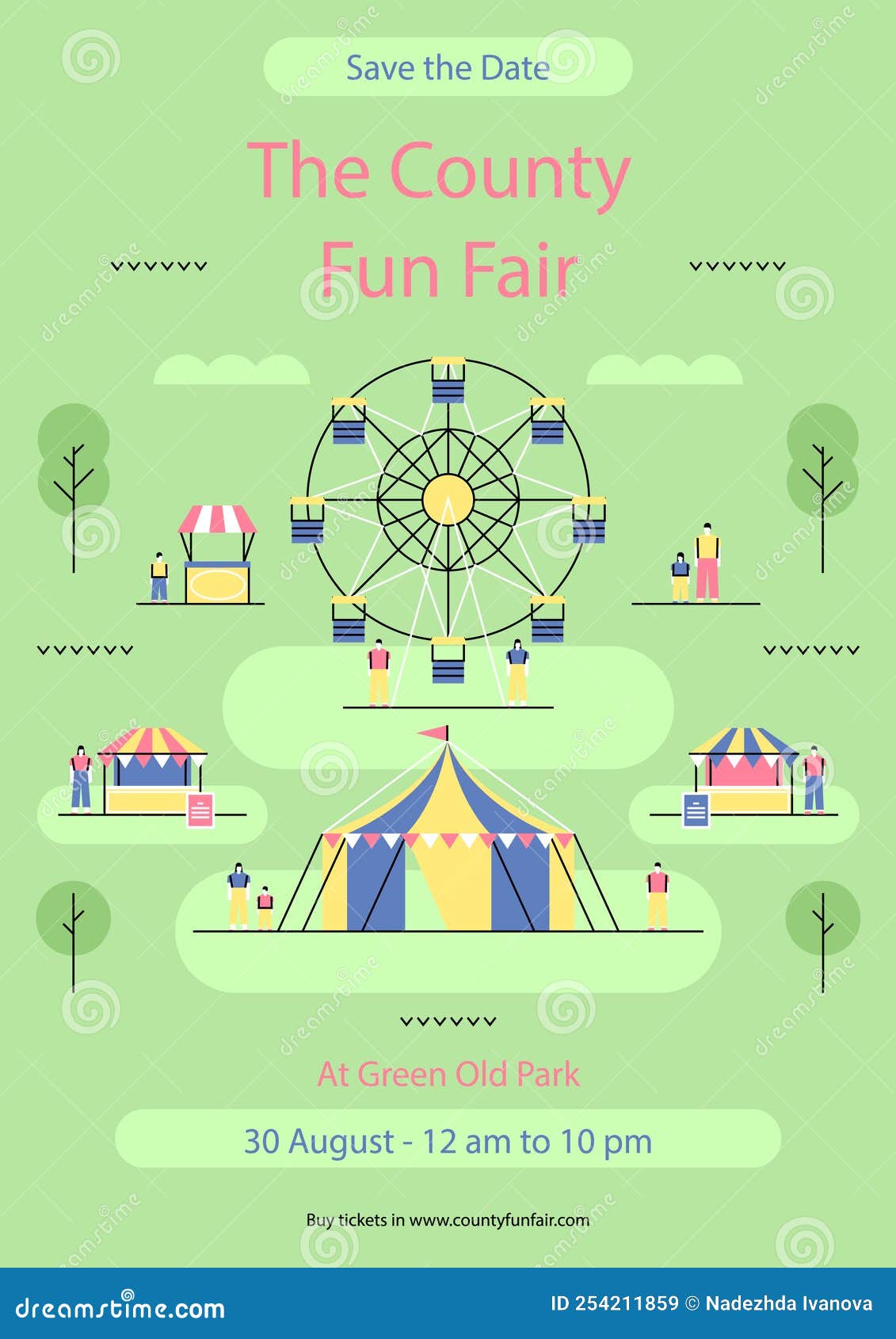 Flat Fair Celebration Vertical Poster Template Vector Illustration ...