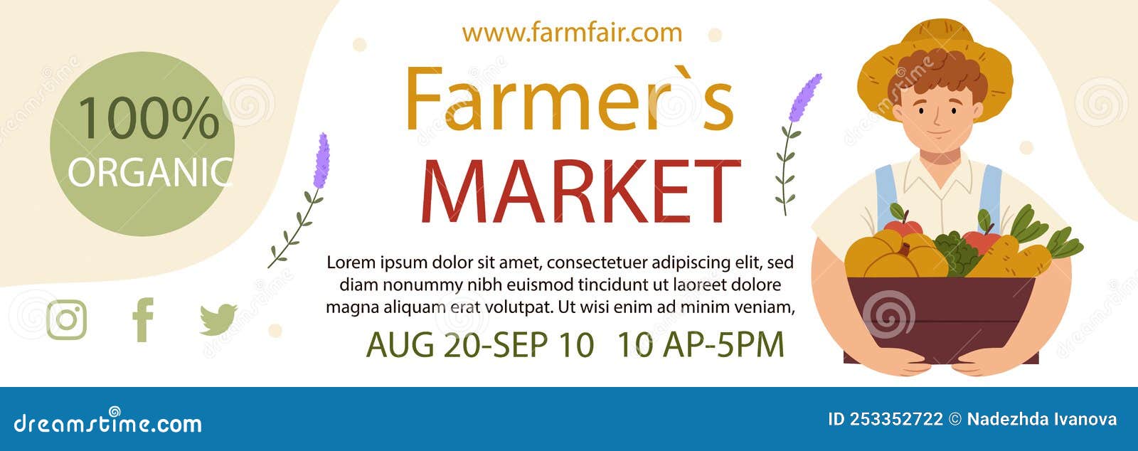 Flat Fair Horizontal Banners Set Vector Illustration. Stock Vector ...