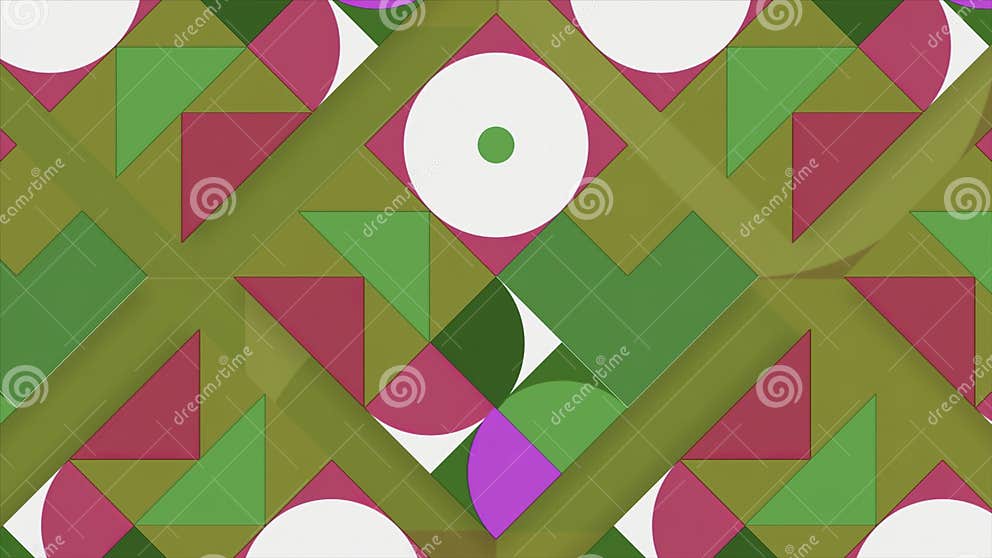 Flat Figures Transforming and Changing Color, Seamless Loop. Motion ...